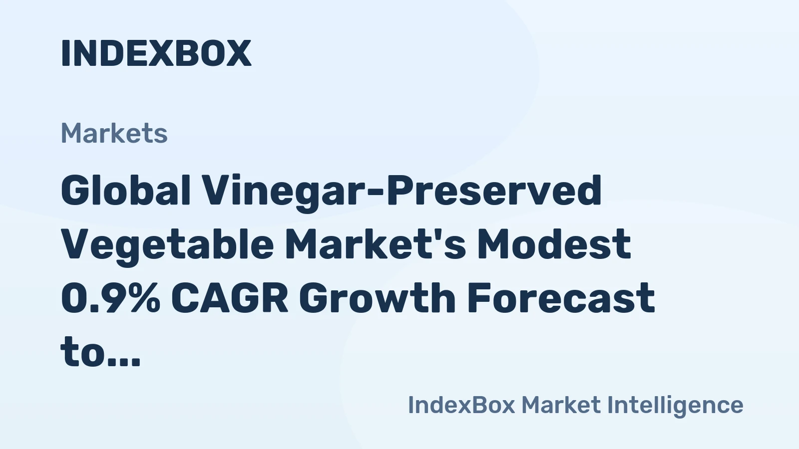 Global Vinegar-Preserved Vegetable Market's Modest 0.9% CAGR Growth Forecast to 2035