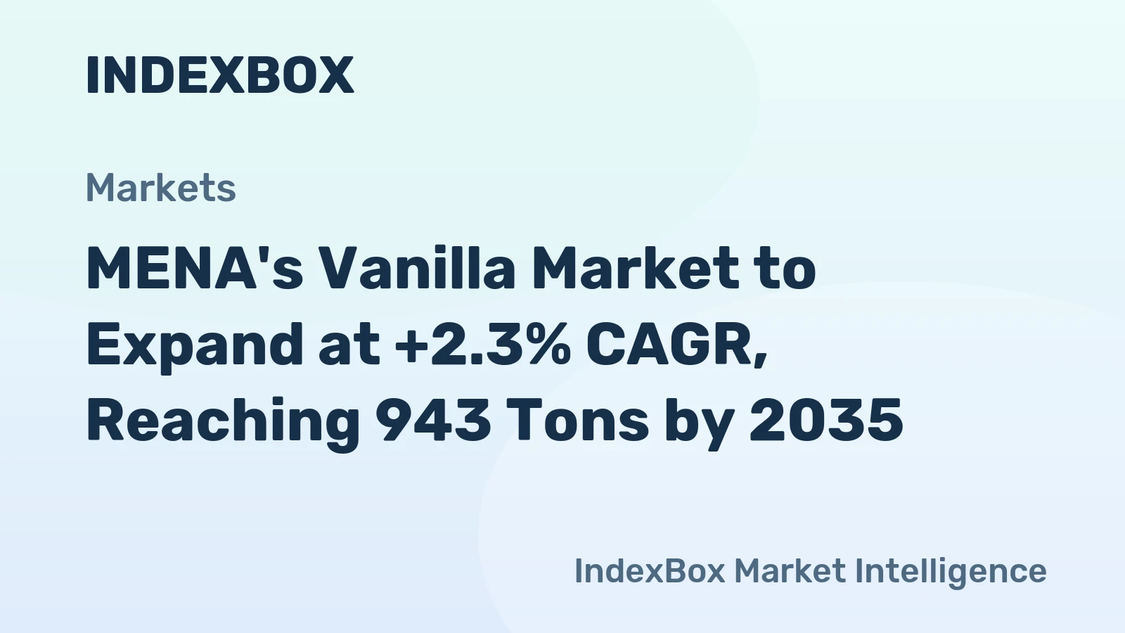 MENA's Vanilla Market to Expand at +2.3% CAGR, Reaching 943 Tons by 2035