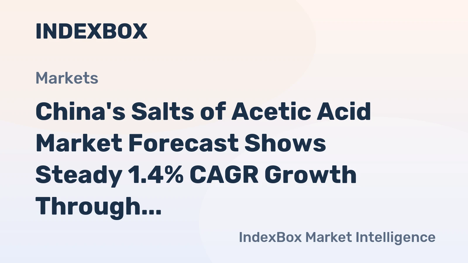 China's Salts of Acetic Acid Market Forecast Shows Steady 1.4% CAGR Growth Through 2035