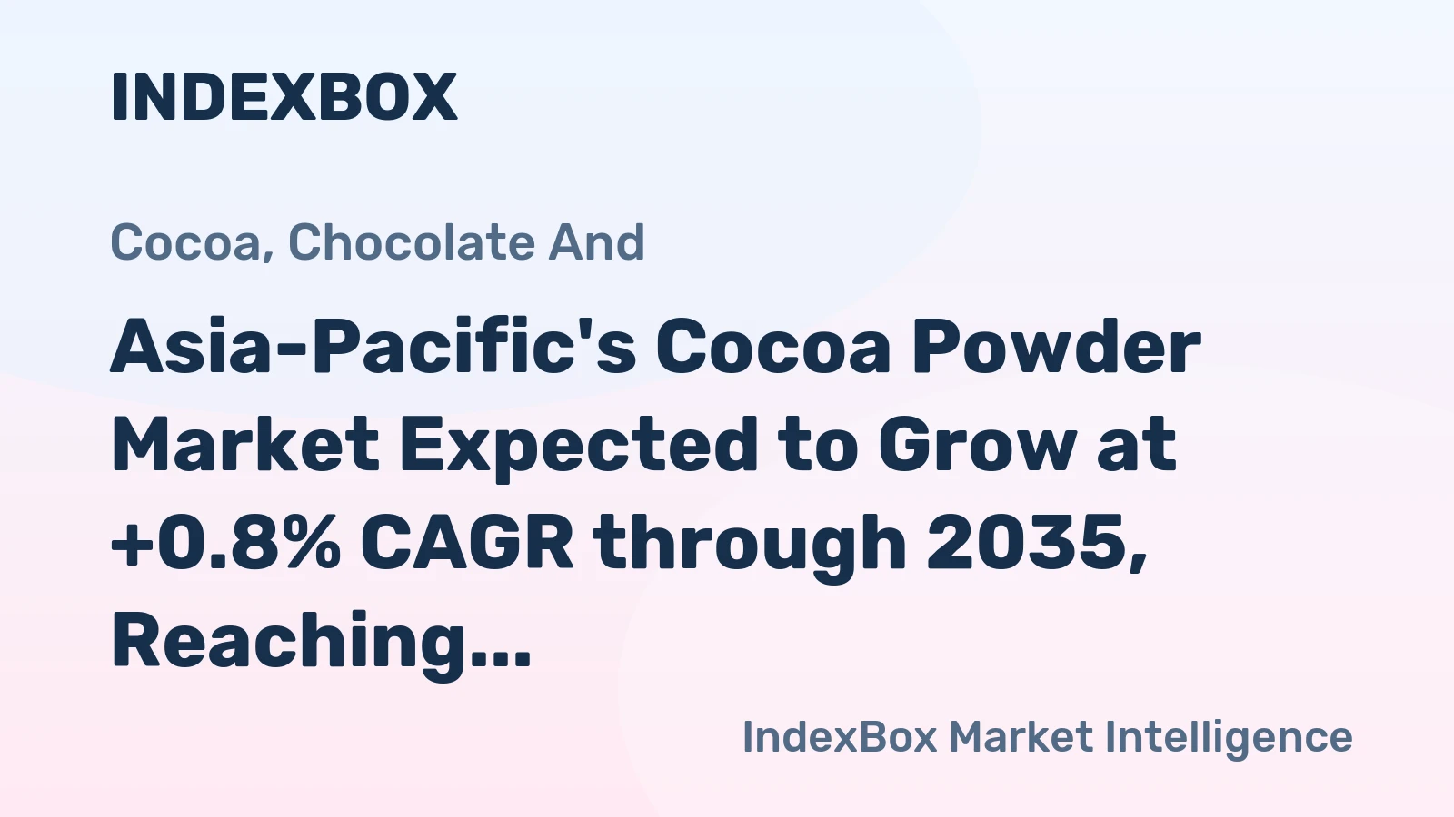 Asia-Pacific's Cocoa Powder Market Expected to Grow at +0.8% CAGR through 2035, Reaching $4.6B in Value