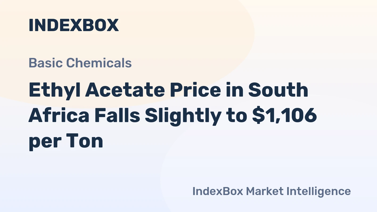 Ethyl Acetate Price in South Africa Falls Slightly to $1,106 per Ton