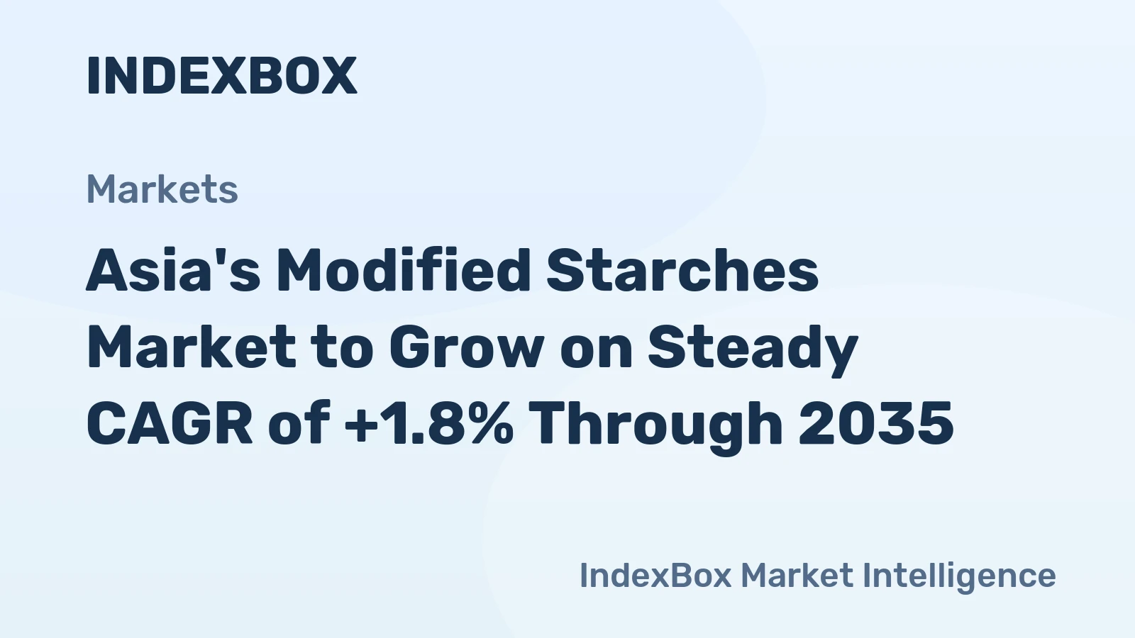 Asia's Modified Starches Market to Grow on Steady CAGR of +1.8% Through 2035