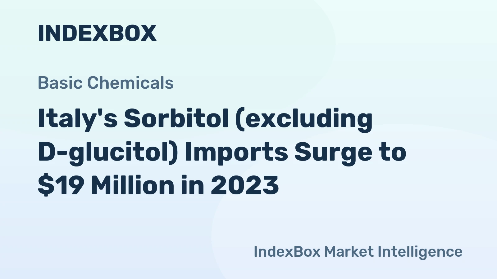Italy's Sorbitol (excluding D-glucitol) Imports Surge to $19 Million in 2023