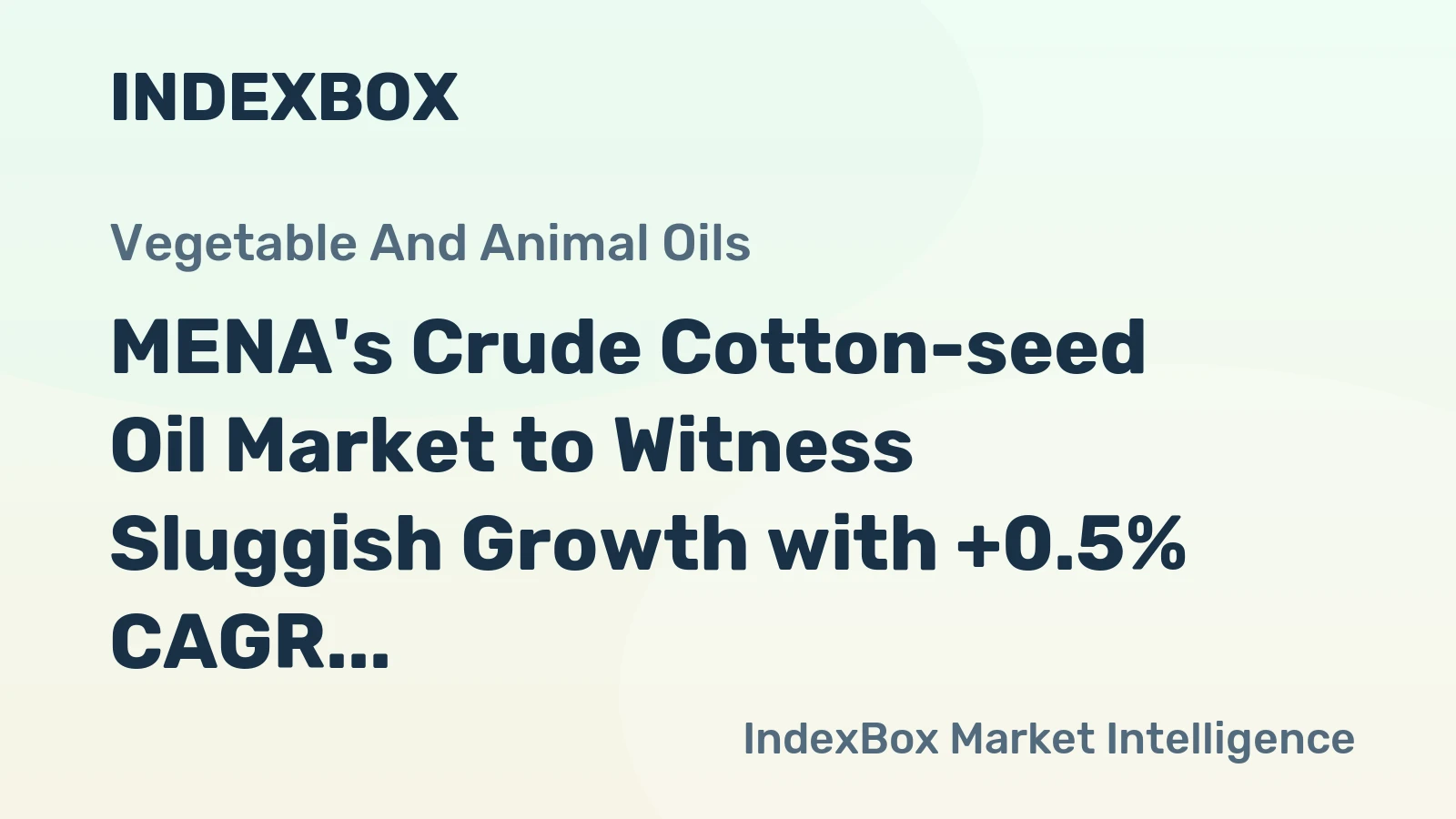 MENA's Crude Cotton-seed Oil Market to Witness Sluggish Growth with +0.5% CAGR Over Next Decade
