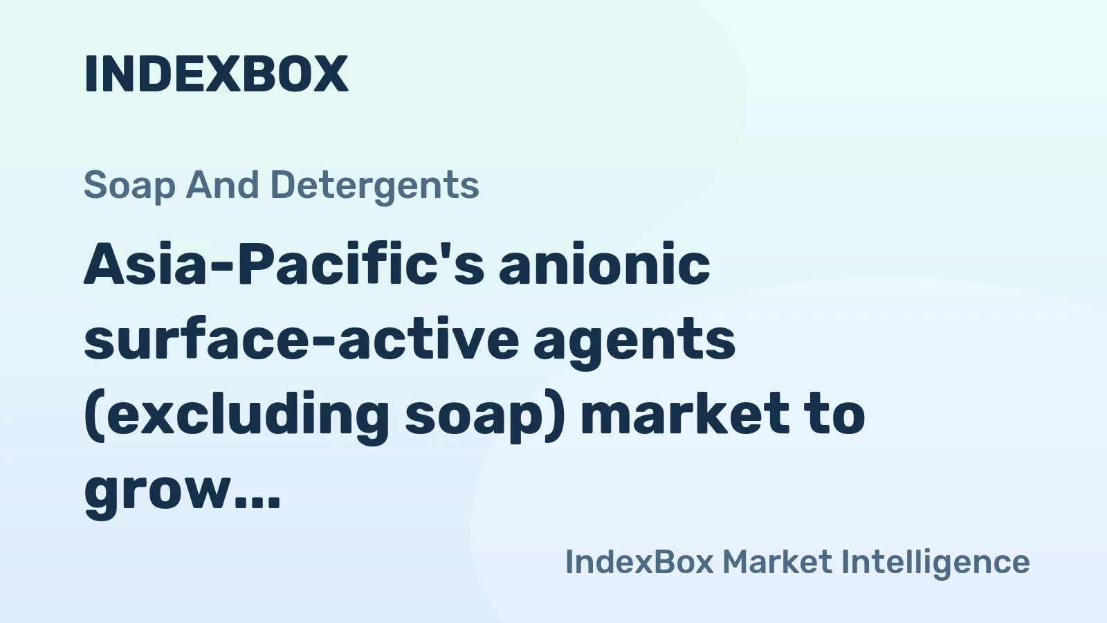 Asia-Pacific's anionic surface-active agents (excluding soap) market to grow at 1.6% CAGR, reaching 7.1M tons by 2035, driven by sustained regional demand.
