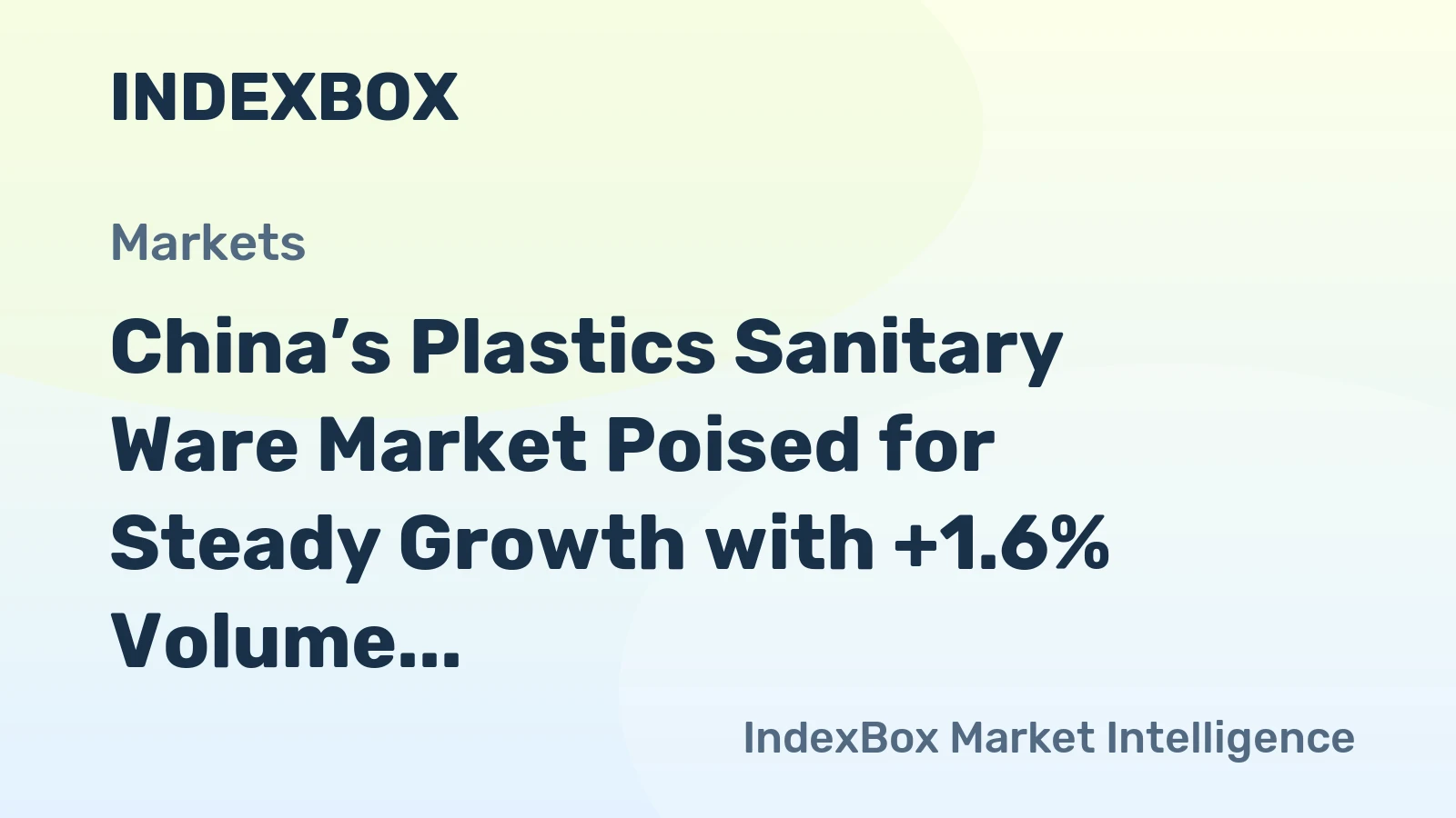 China’s Plastics Sanitary Ware Market Poised for Steady Growth with +1.6% Volume CAGR Through 2035