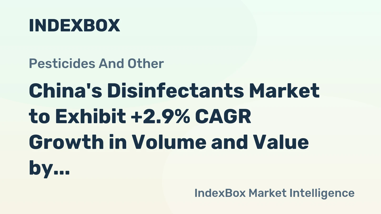 China's Disinfectants Market to Exhibit +2.9% CAGR Growth in Volume and Value by 2035