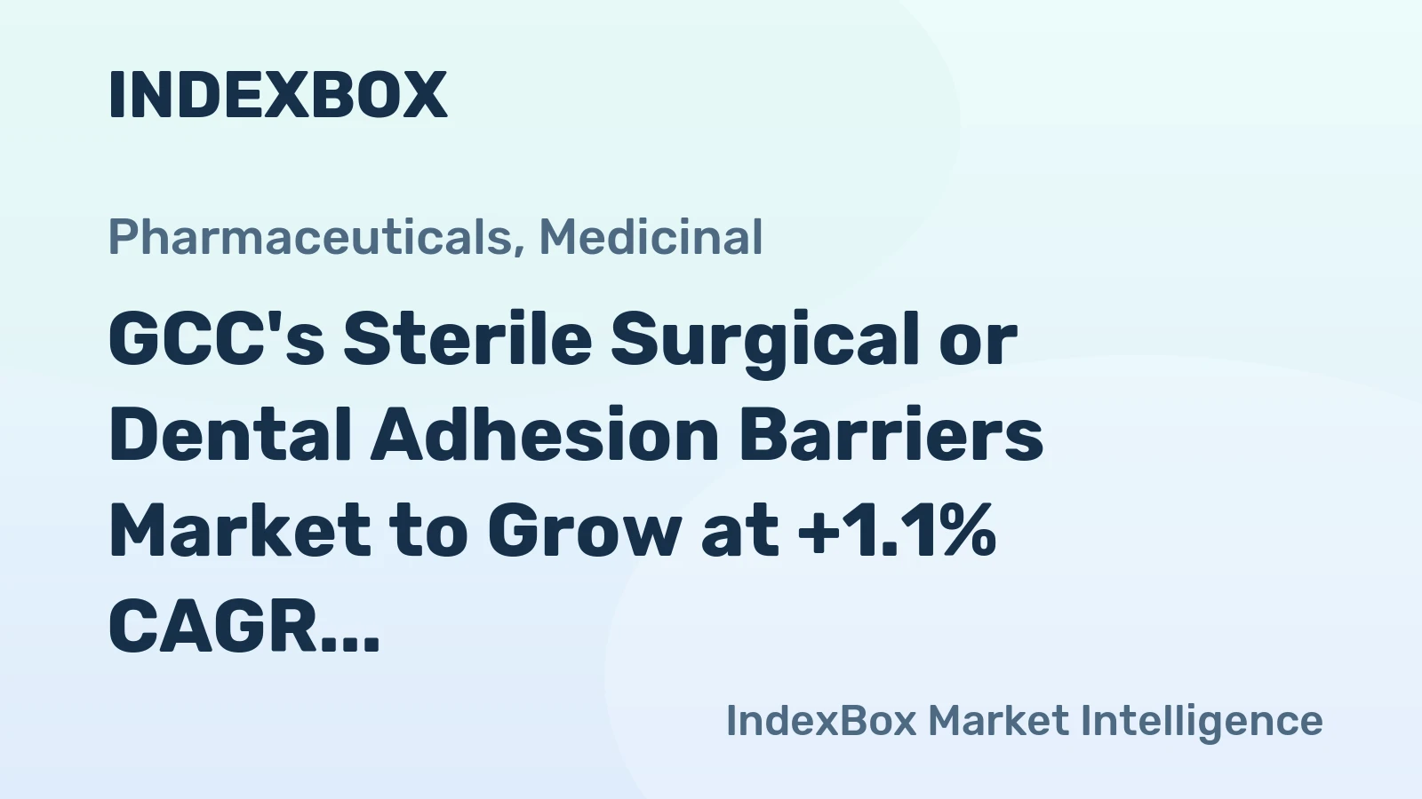GCC's Sterile Surgical or Dental Adhesion Barriers Market to Grow at +1.1% CAGR, Reaching $252M by 2035