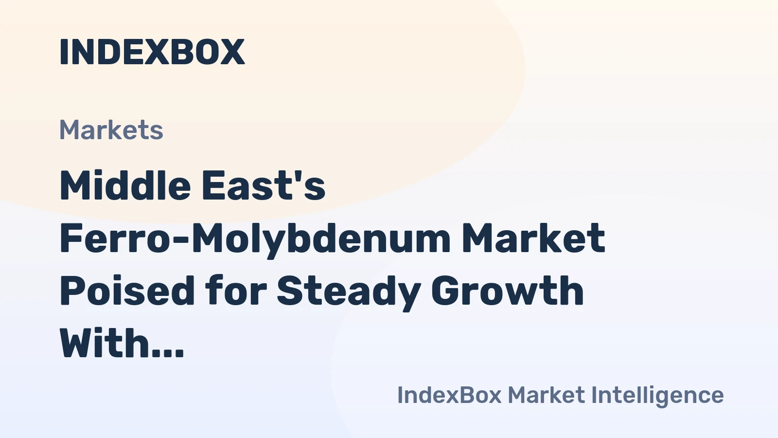 Middle East's Ferro-Molybdenum Market Poised for Steady Growth With a +2.4% CAGR Value Forecast