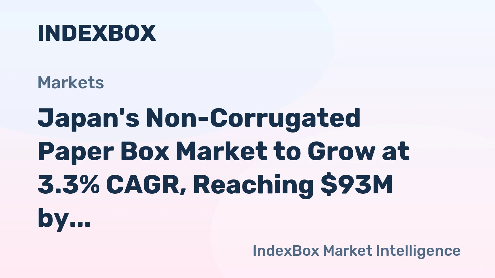 Japan's Non-Corrugated Paper Box Market to Grow at 3.3% CAGR, Reaching $93M by 2035