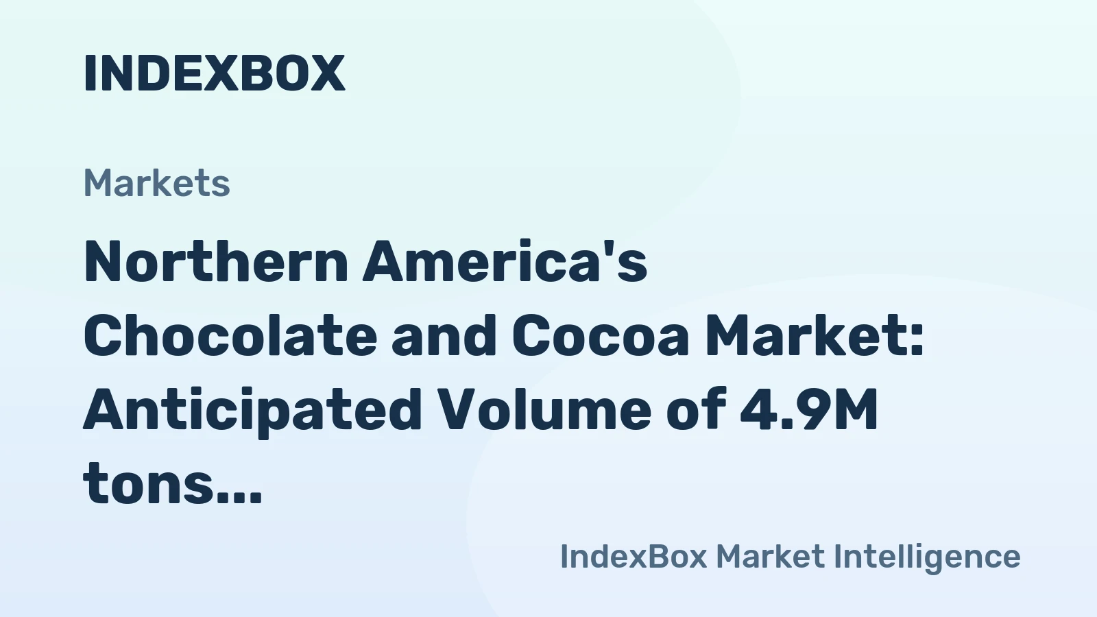 Northern America's Chocolate and Cocoa Market: Anticipated Volume of 4.9M tons and Value of $28.8B by 2035