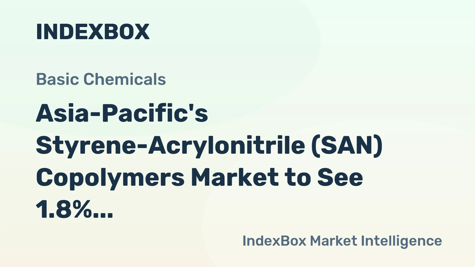 Asia-Pacific's Styrene-Acrylonitrile (SAN) Copolymers Market to See 1.8% CAGR Growth Until 2035