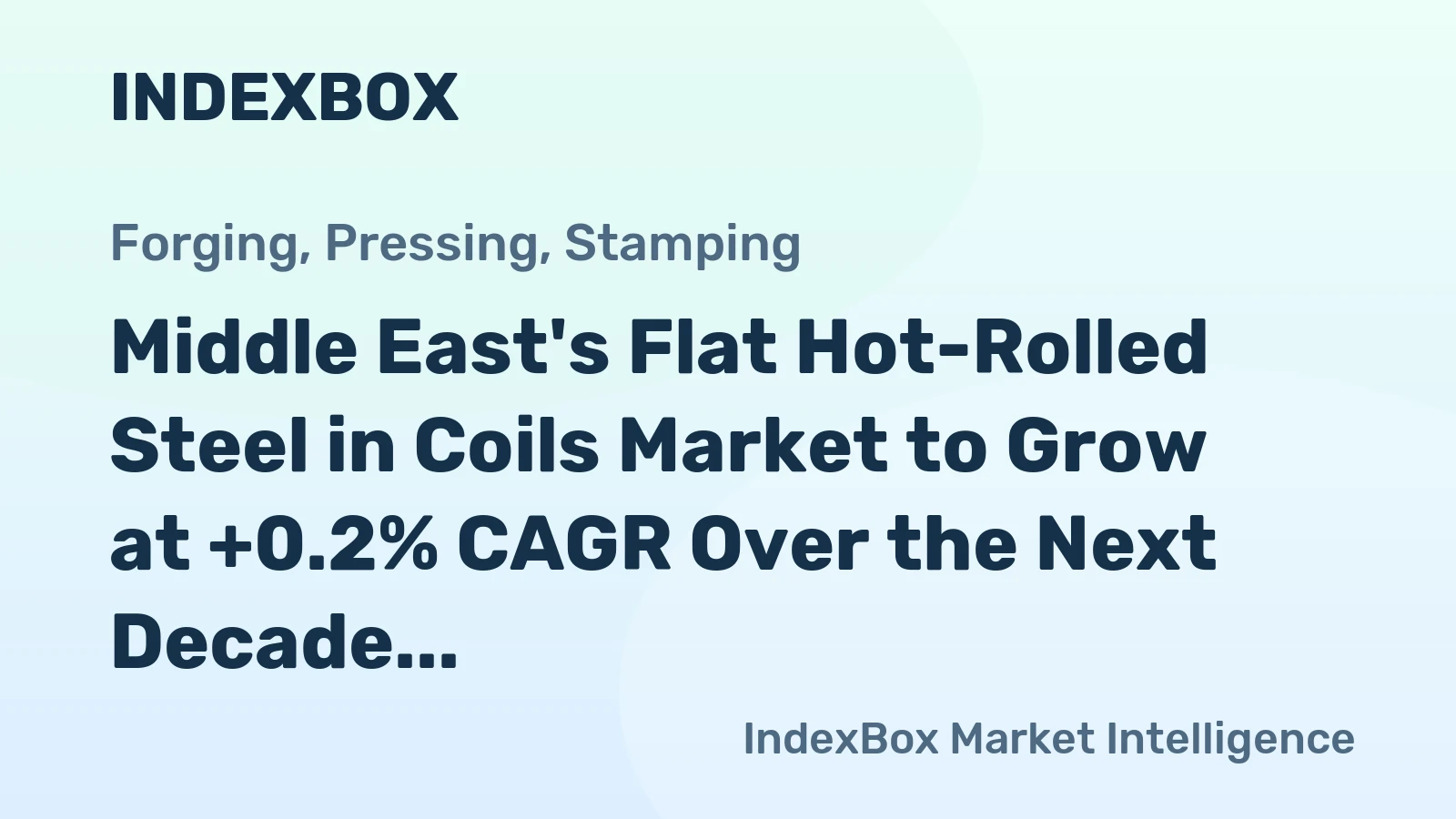 Middle East's Flat Hot-Rolled Steel in Coils Market to Grow at +0.2% CAGR Over the Next Decade