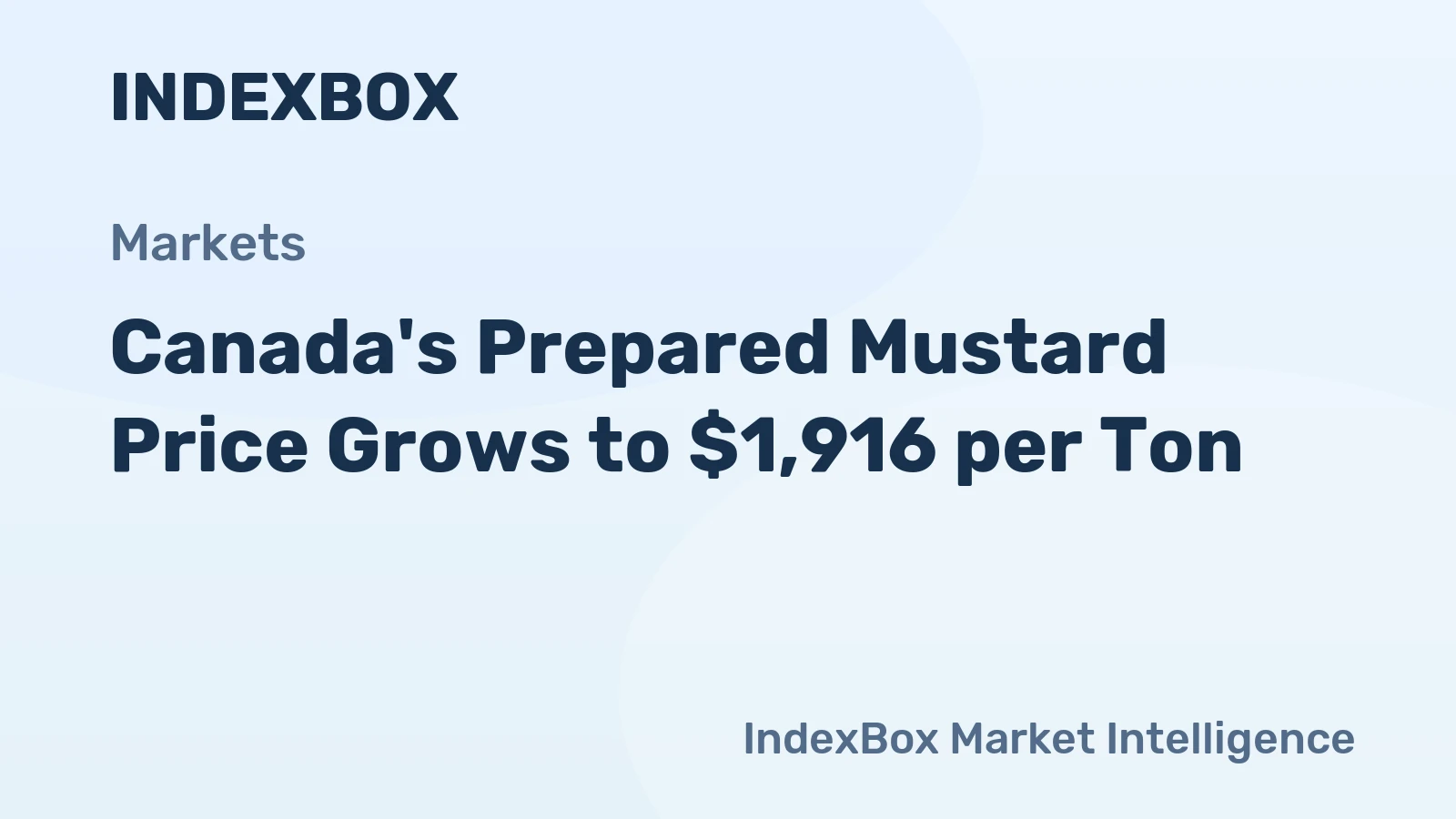 Canada's Prepared Mustard Price Grows to $1,916 per Ton