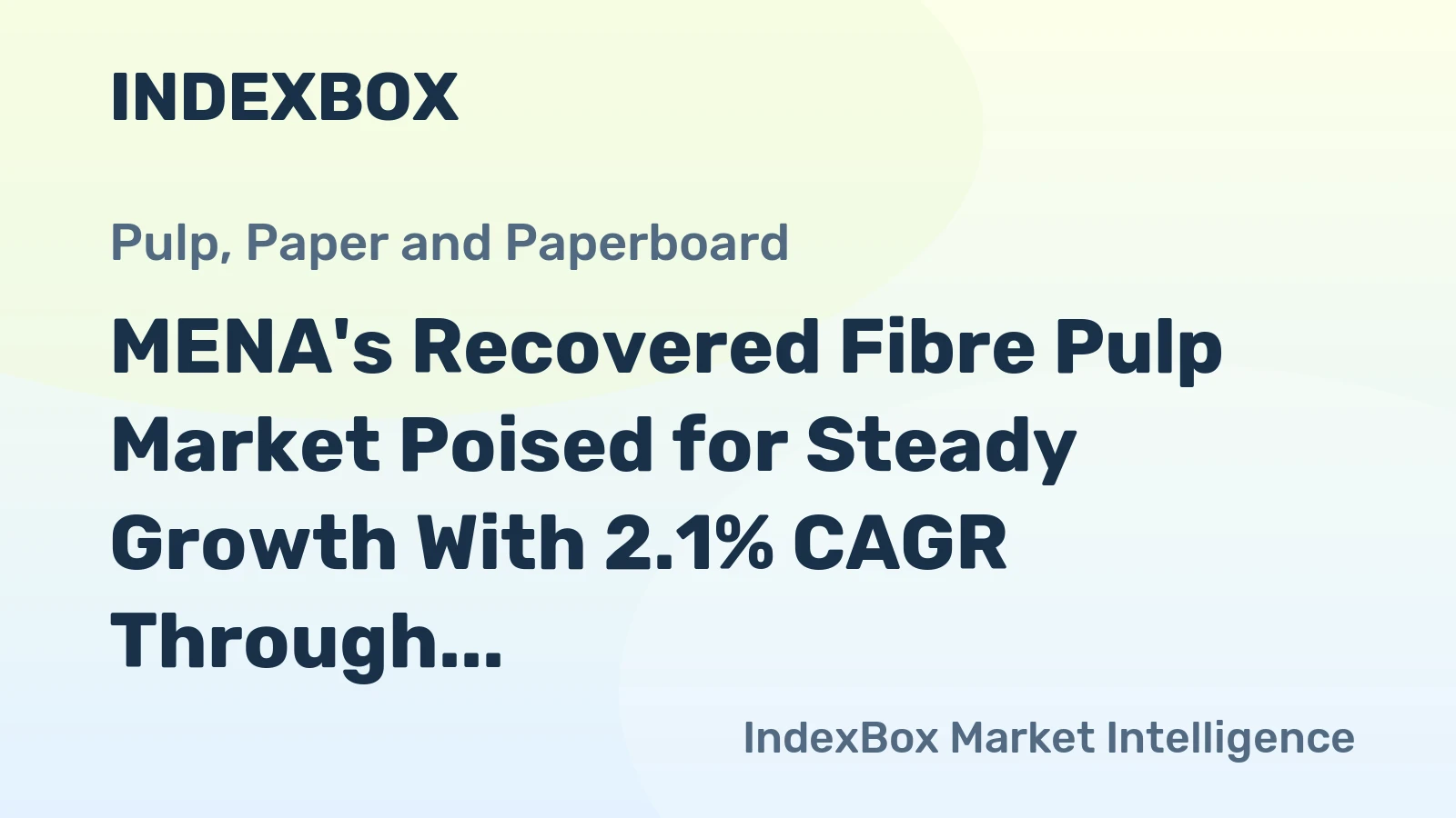 MENA's Recovered Fibre Pulp Market Poised for Steady Growth With 2.1% CAGR Through 2035