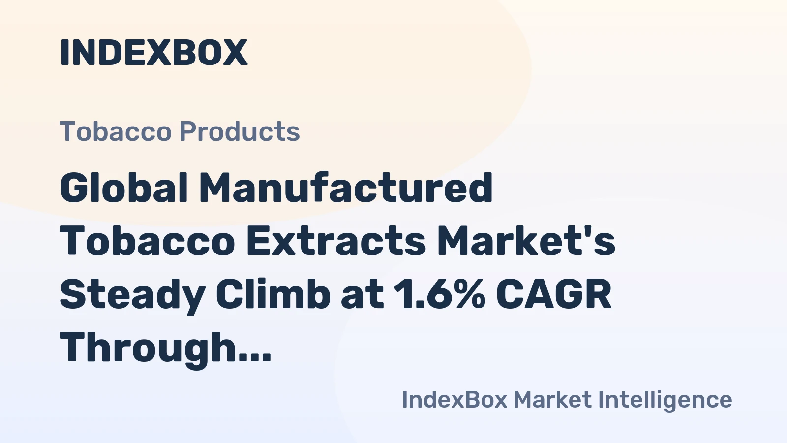 Global Manufactured Tobacco Extracts Market's Steady Climb at 1.6% CAGR Through 2035
