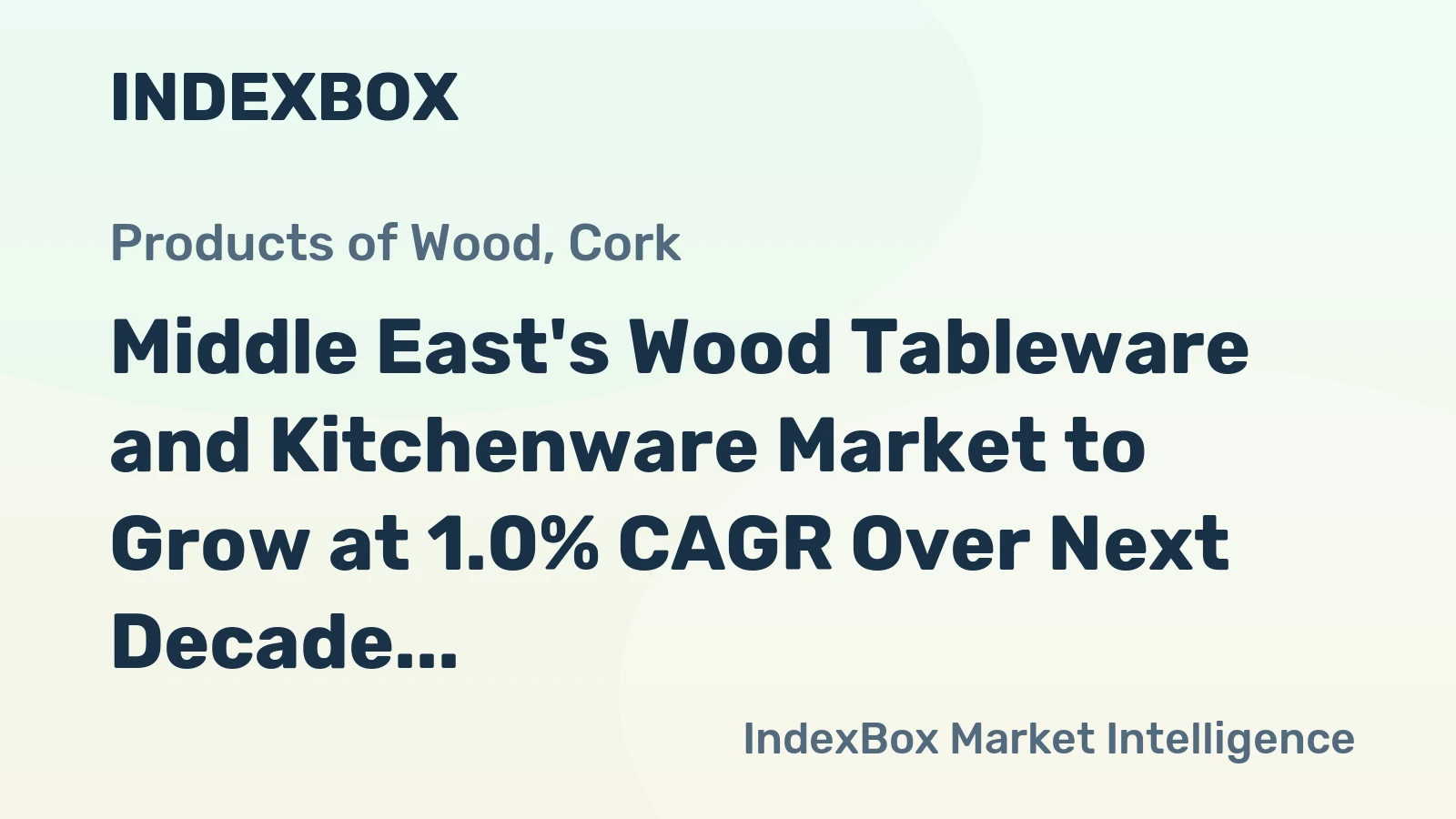 Middle East's Wood Tableware and Kitchenware Market to Grow at 1.0% CAGR Over Next Decade