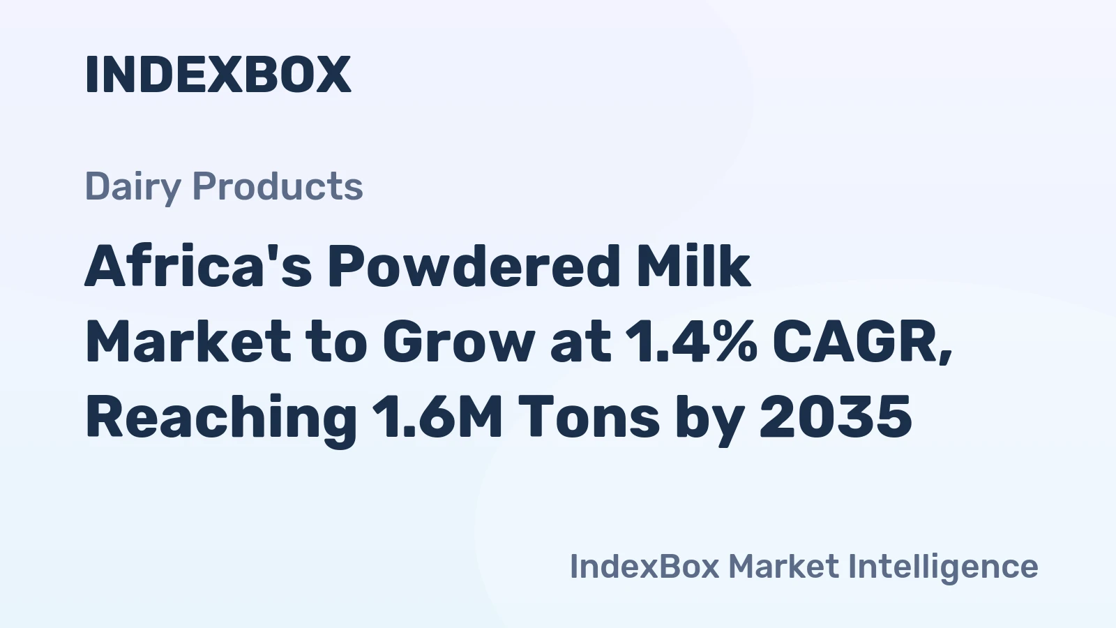 Africa's Powdered Milk Market to Grow at 1.4% CAGR, Reaching 1.6M Tons by 2035
