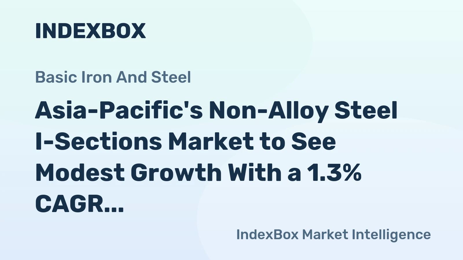 Asia-Pacific's Non-Alloy Steel I-Sections Market to See Modest Growth With a 1.3% CAGR in Value