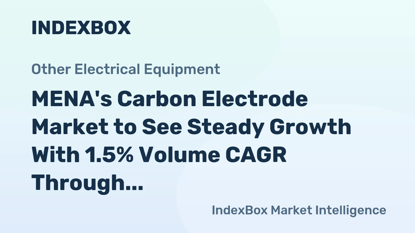 MENA's Carbon Electrode Market to See Steady Growth With 1.5% Volume CAGR Through 2035