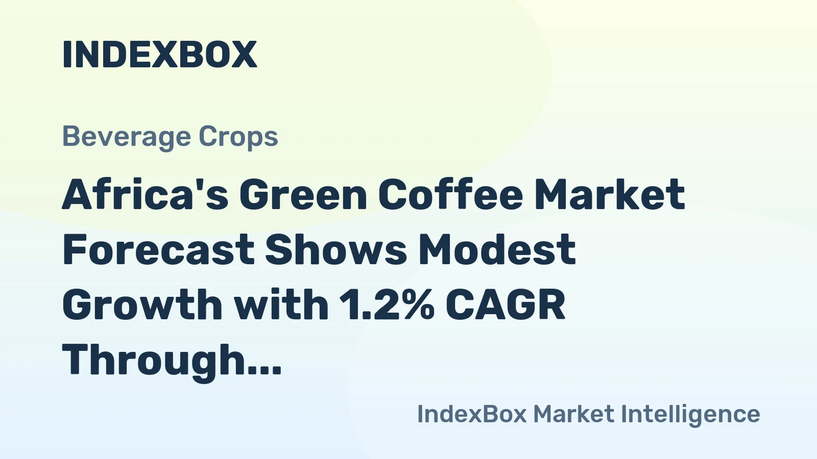Africa's Green Coffee Market Forecast Shows Modest Growth with 1.2% CAGR Through 2035