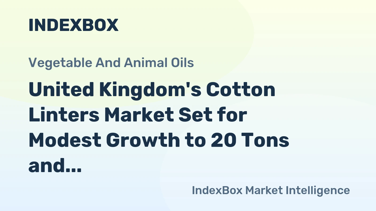United Kingdom's Cotton Linters Market Set for Modest Growth to 20 Tons and $52K