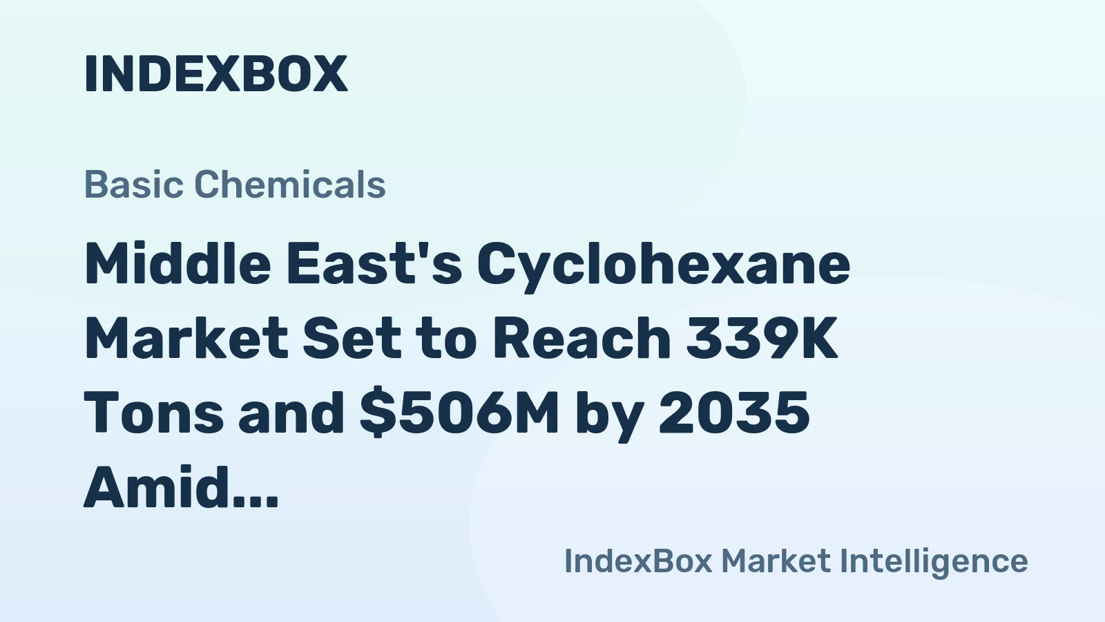 Middle East's Cyclohexane Market Set to Reach 339K Tons and $506M by 2035 Amid Steady Growth