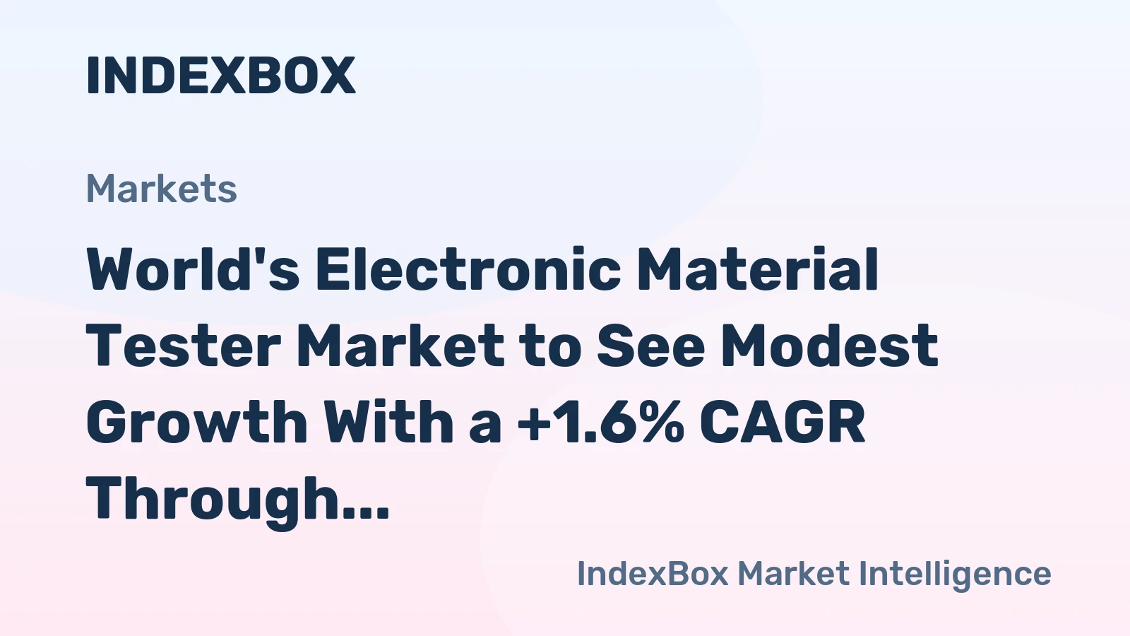 World's Electronic Material Tester Market to See Modest Growth With a +1.6% CAGR Through 2035
