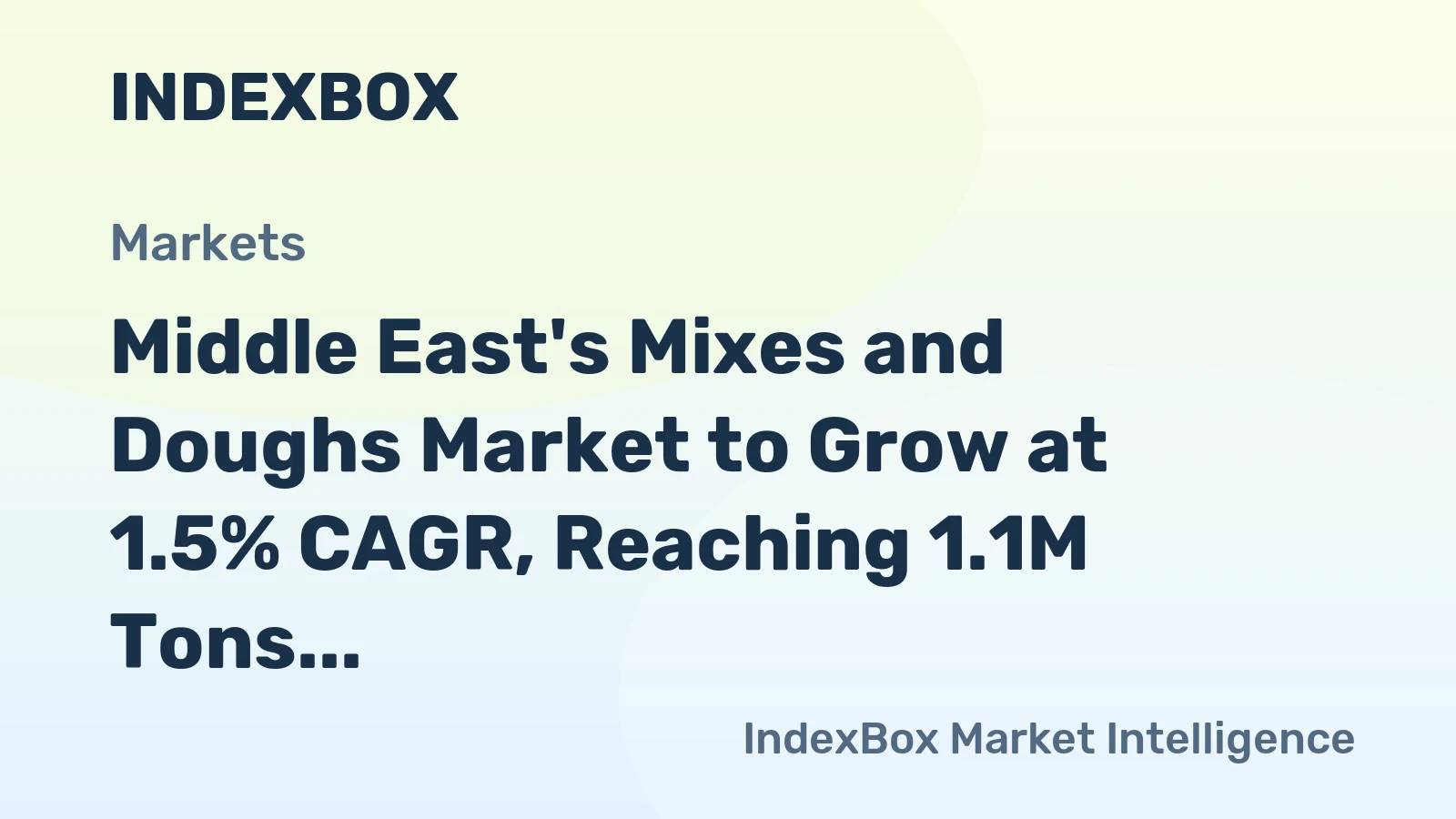 Middle East's Mixes and Doughs Market to Grow at 1.5% CAGR, Reaching 1.1M Tons by 2035