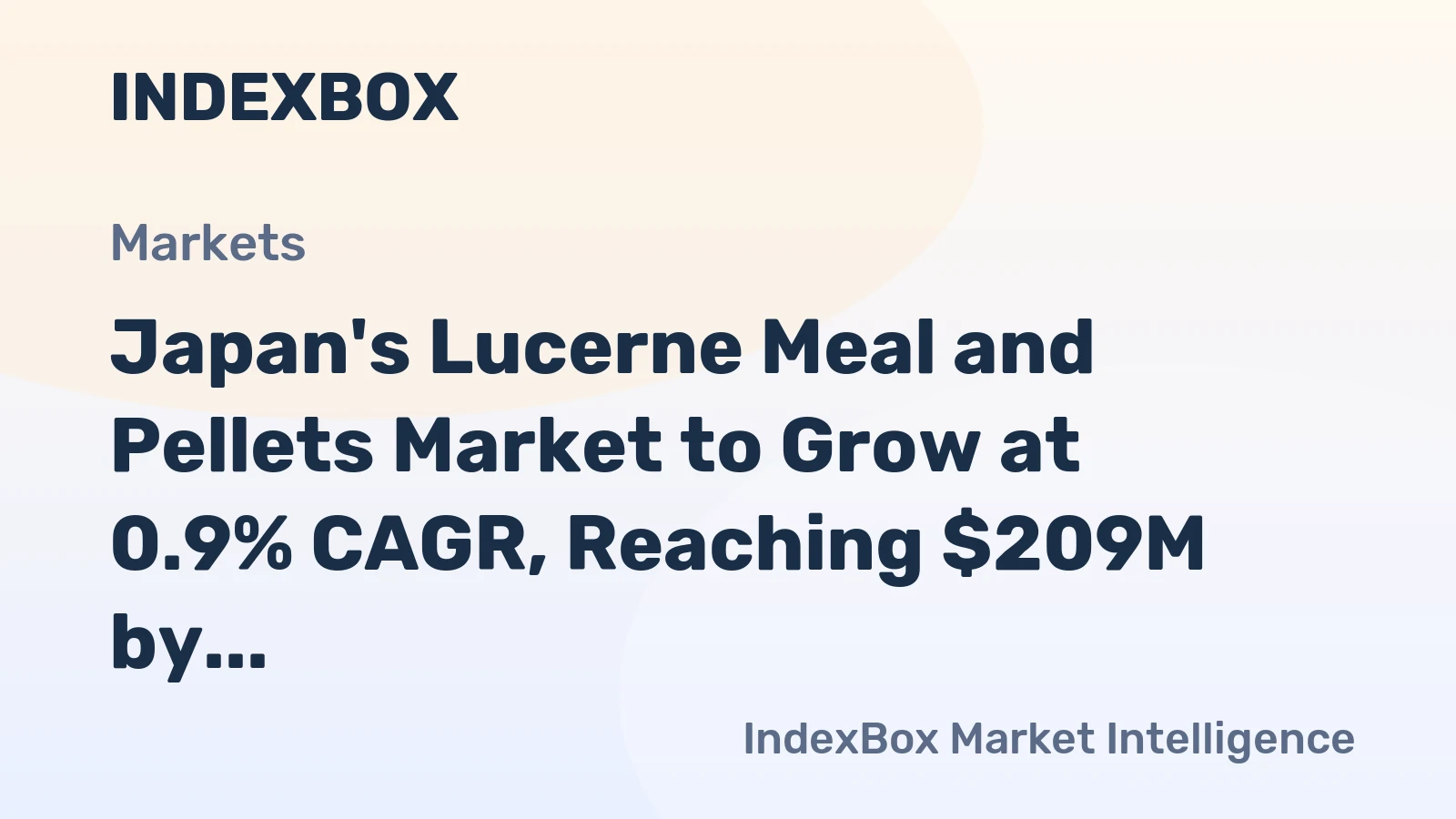 Japan's Lucerne Meal and Pellets Market to Grow at 0.9% CAGR, Reaching $209M by 2035