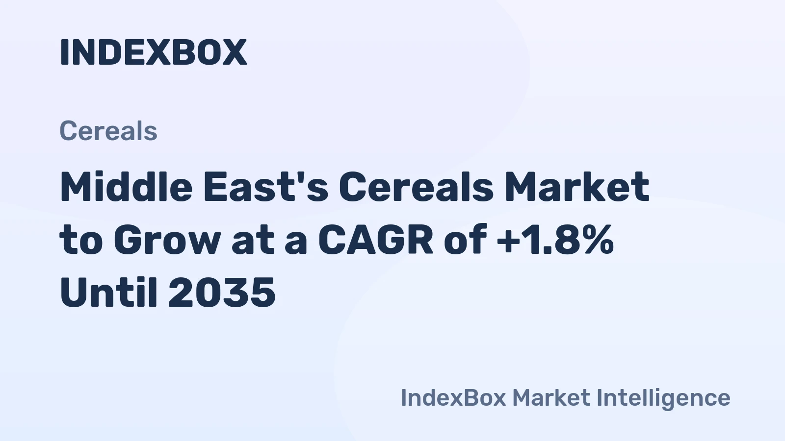 Middle East's Cereals Market to Grow at a CAGR of +1.8% Until 2035