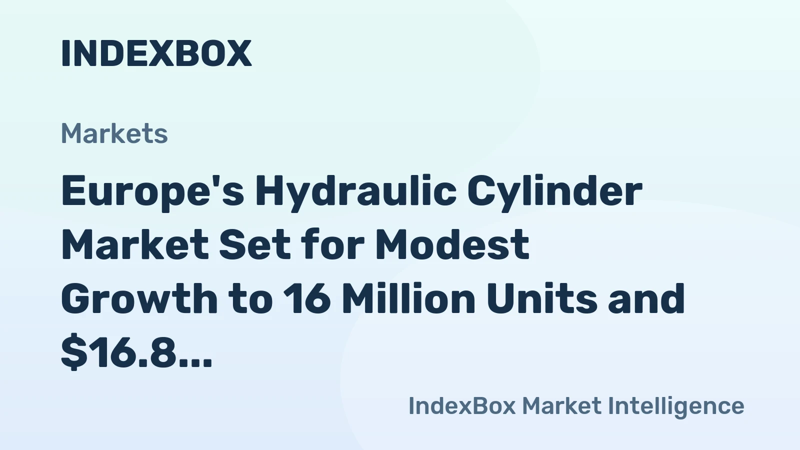 Europe's Hydraulic Cylinder Market Set for Modest Growth to 16 Million Units and $16.8 Billion by 2035