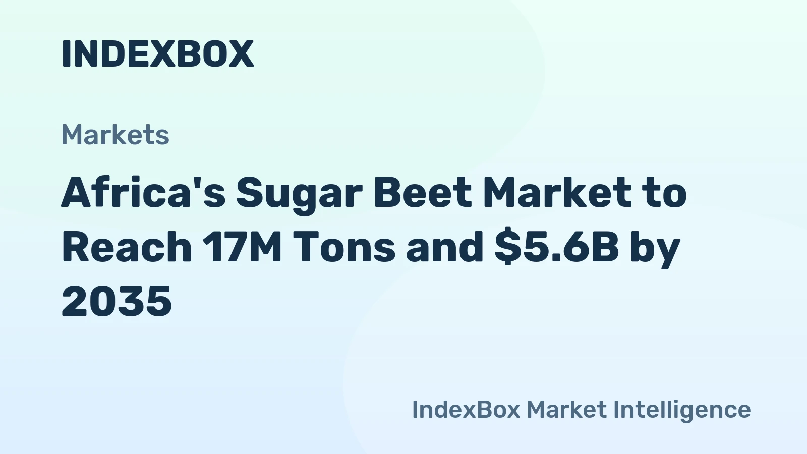 Africa's Sugar Beet Market to Reach 17M Tons and $5.6B by 2035