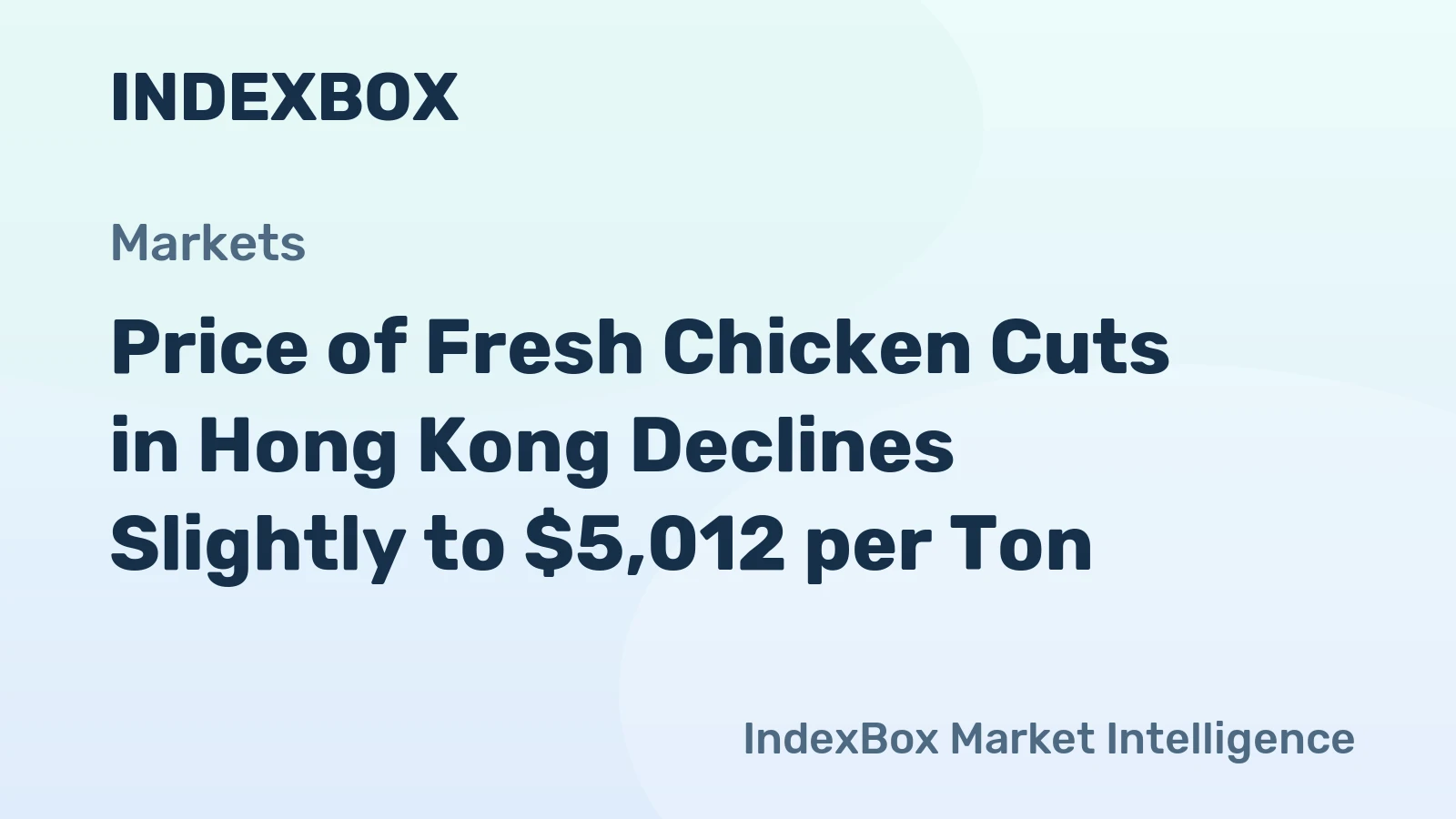 Price of Fresh Chicken Cuts in Hong Kong Declines Slightly to $5,012 per Ton