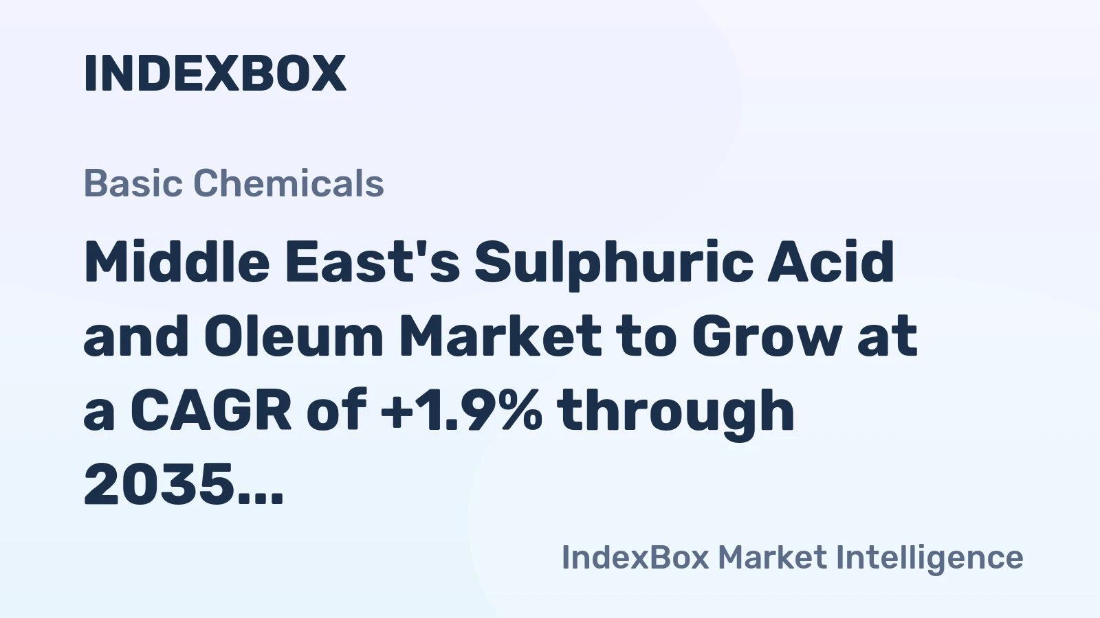 Middle East's Sulphuric Acid and Oleum Market to Grow at a CAGR of +1.9% through 2035, Expected to Reach $354M