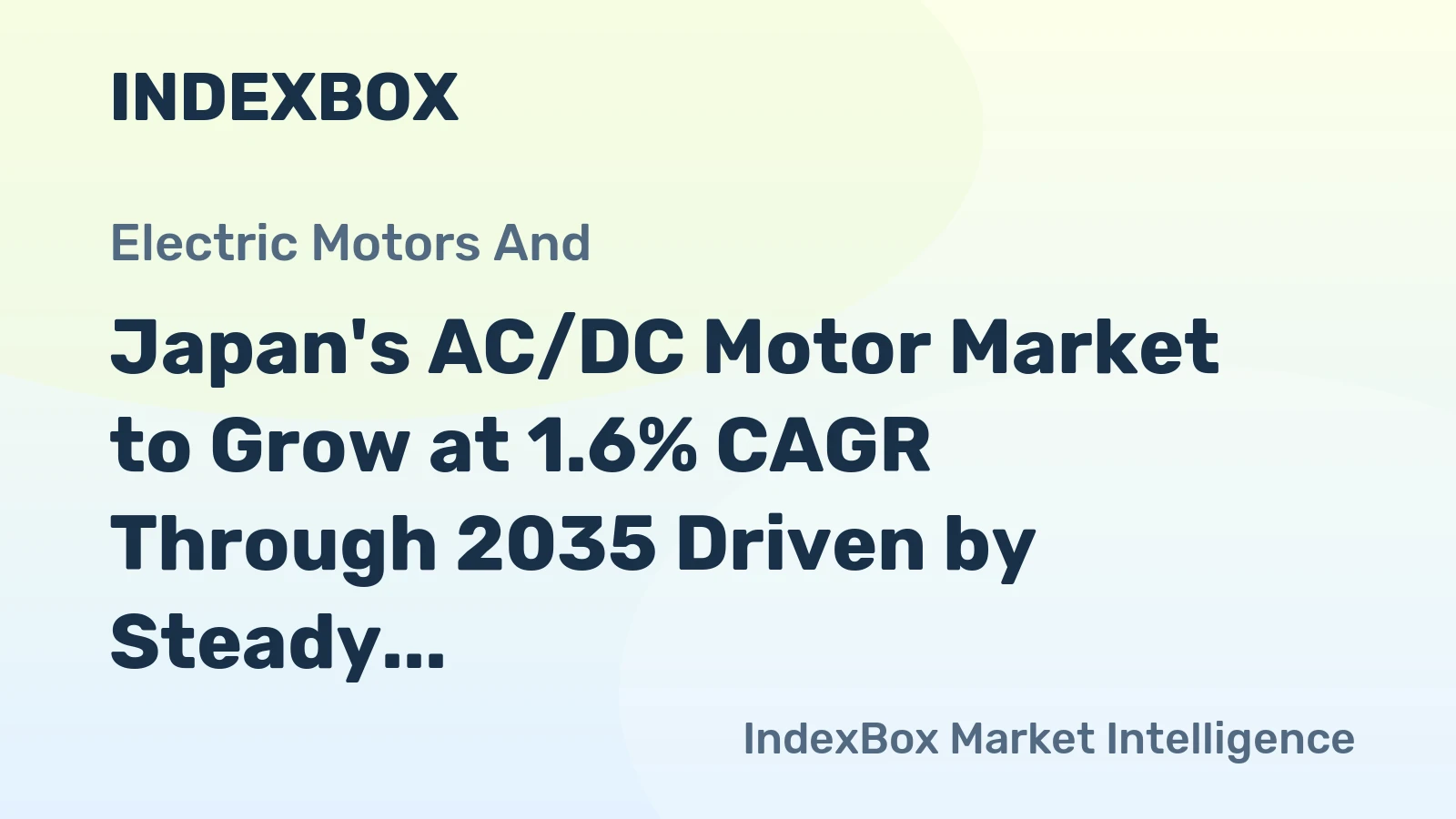 Japan's AC/DC Motor Market to Grow at 1.6% CAGR Through 2035 Driven by Steady Demand and Export Strength