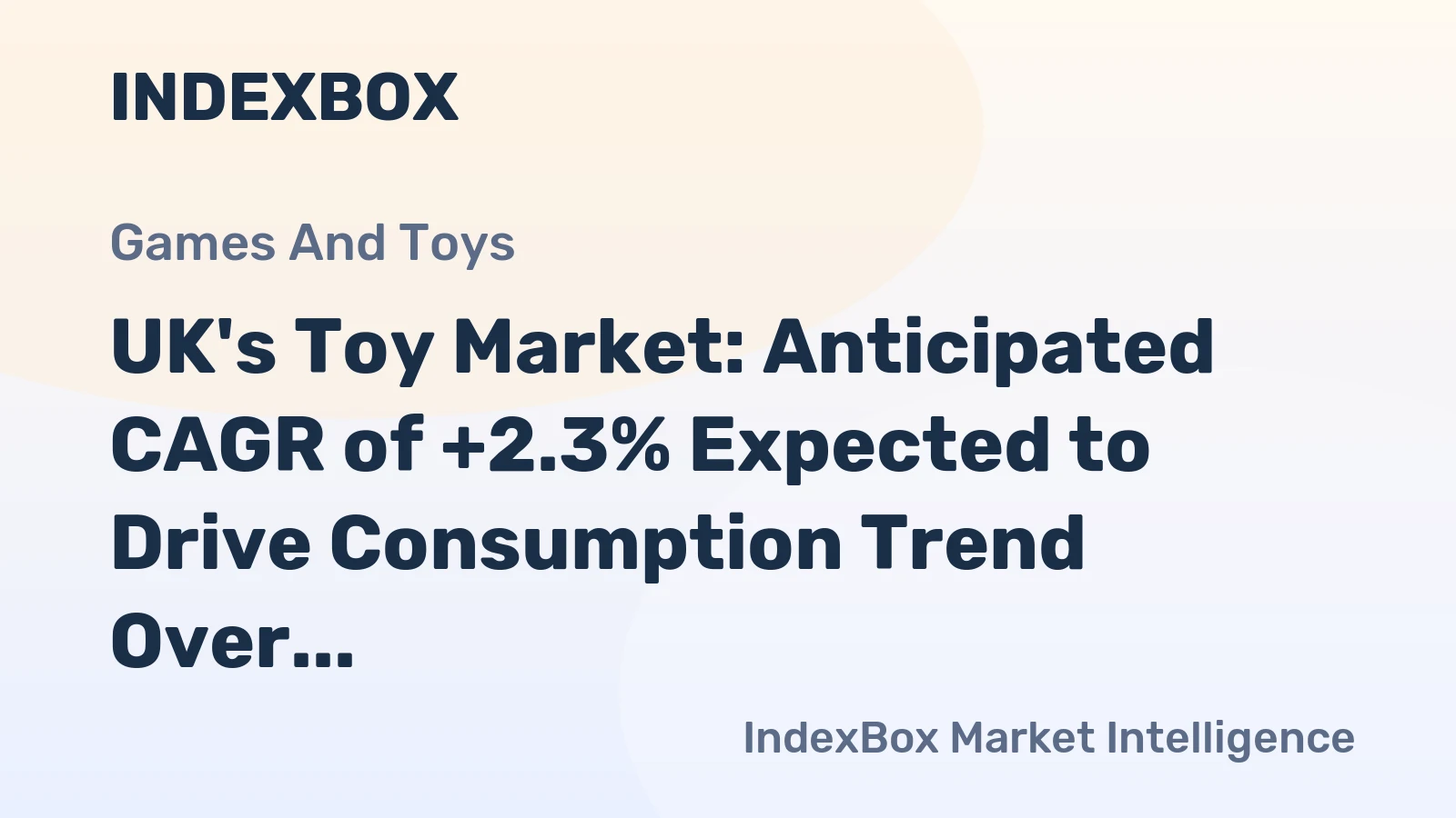 UK's Toy Market: Anticipated CAGR of +2.3% Expected to Drive Consumption Trend Over the Next Decade