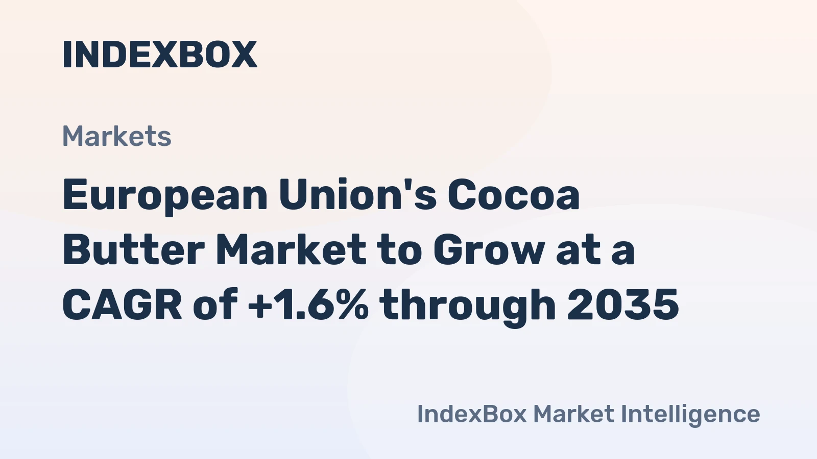 European Union's Cocoa Butter Market to Grow at a CAGR of +1.6% through 2035
