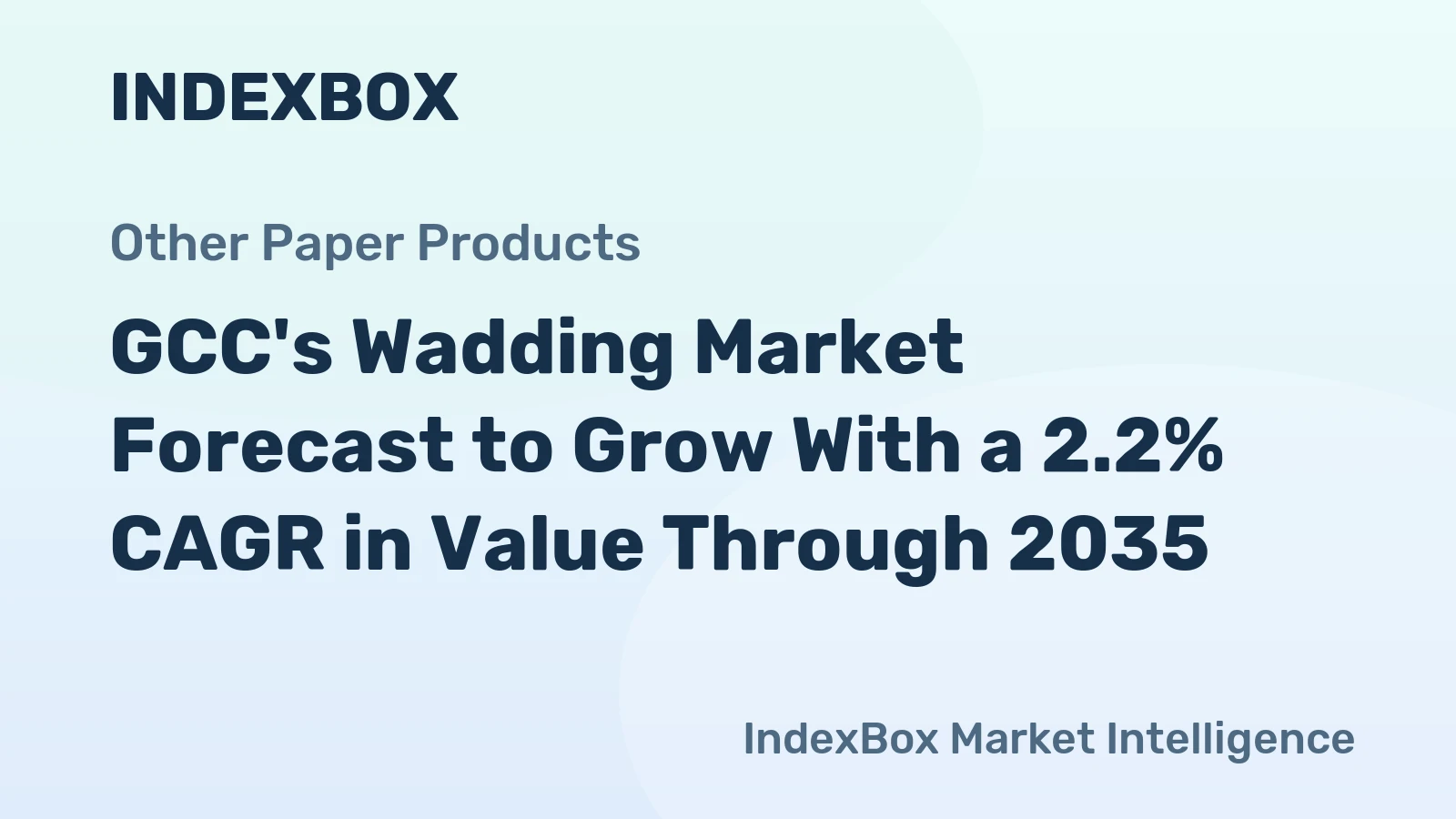 GCC's Wadding Market Forecast to Grow With a 2.2% CAGR in Value Through 2035