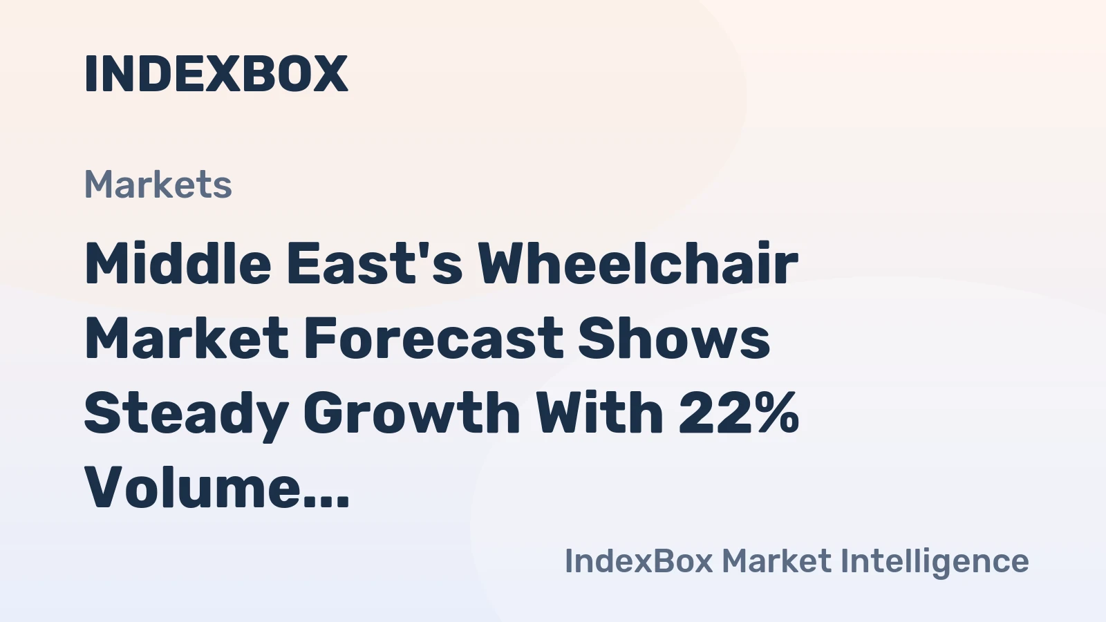 Middle East's Wheelchair Market Forecast Shows Steady Growth With 22% Volume CAGR Through 2035
