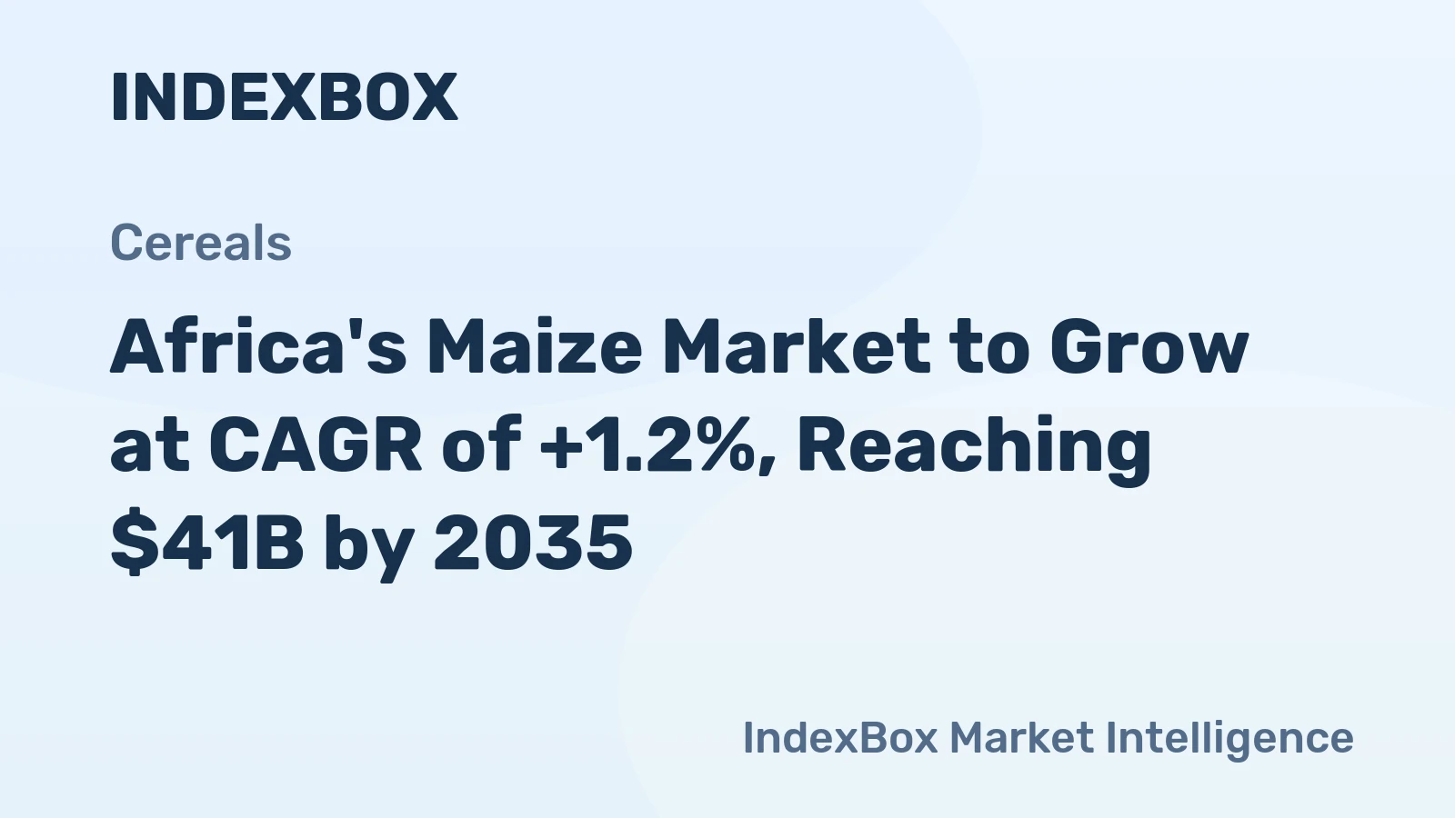 Africa's Maize Market to Grow at CAGR of +1.2%, Reaching $41B by 2035
