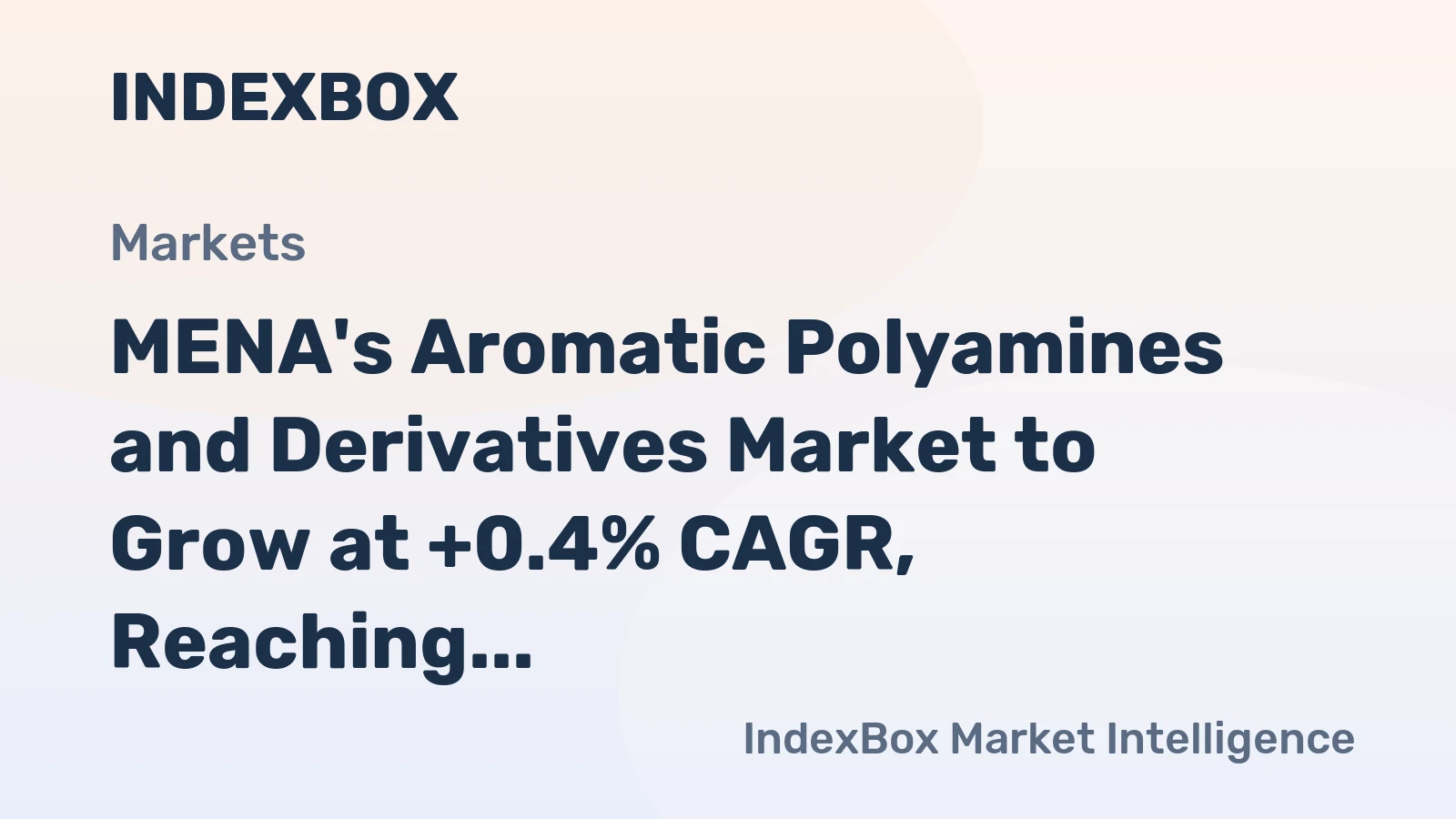 MENA's Aromatic Polyamines and Derivatives Market to Grow at +0.4% CAGR, Reaching $169M by 2035