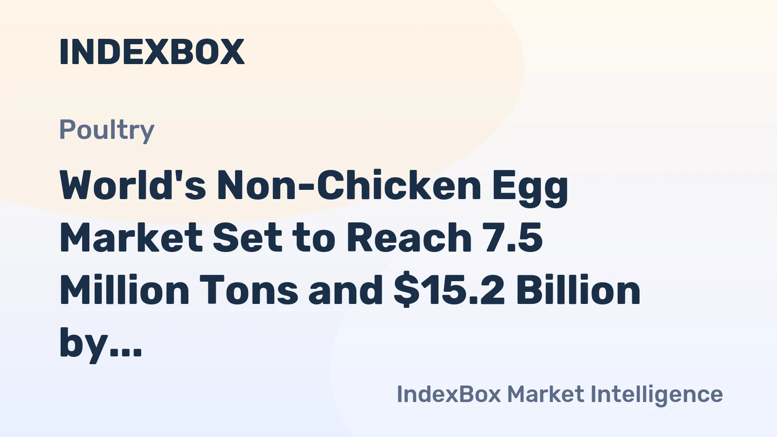World's Non-Chicken Egg Market Set to Reach 7.5 Million Tons and $15.2 Billion by 2035