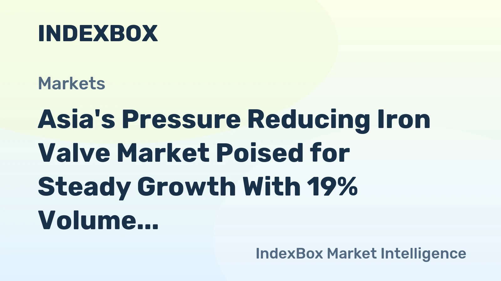 Asia's Pressure Reducing Iron Valve Market Poised for Steady Growth With 19% Volume CAGR Through 2035