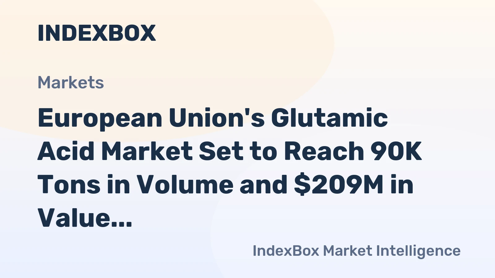 European Union's Glutamic Acid Market Set to Reach 90K Tons in Volume and $209M in Value by 2035