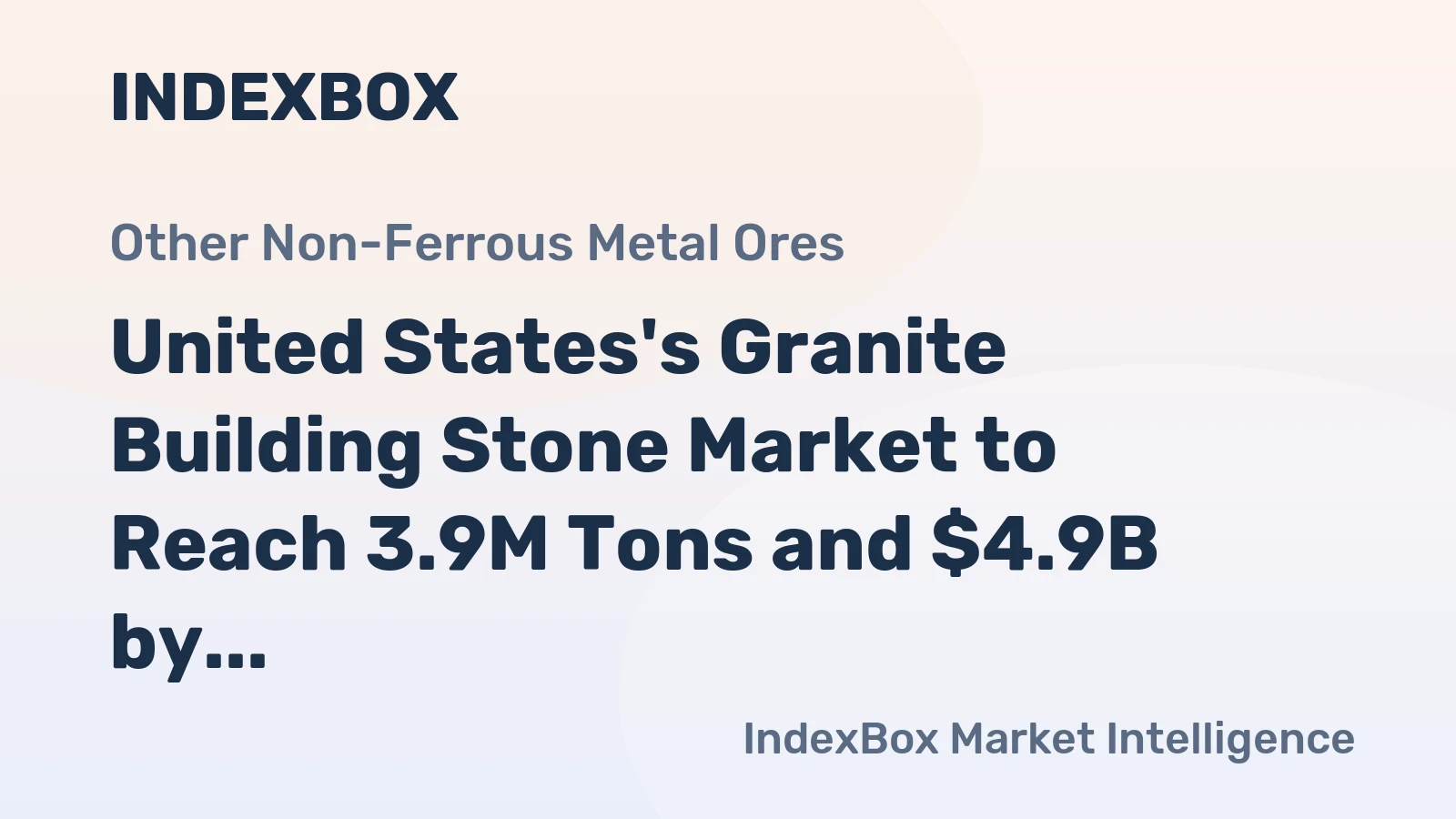 United States's Granite Building Stone Market to Reach 3.9M Tons and $4.9B by 2035