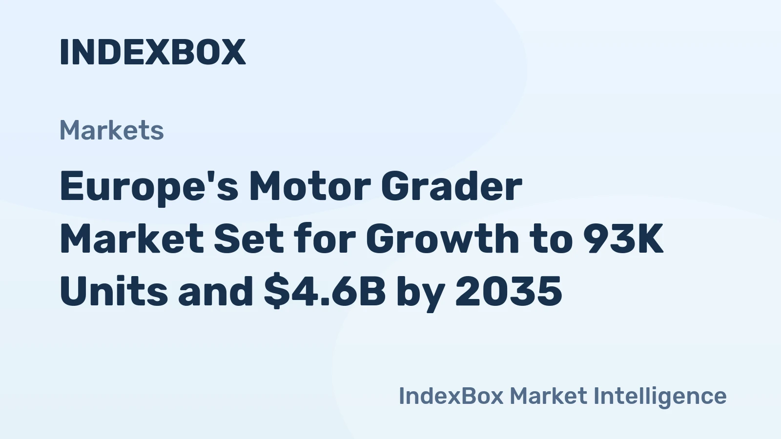 Europe's Motor Grader Market Set for Growth to 93K Units and $4.6B by 2035