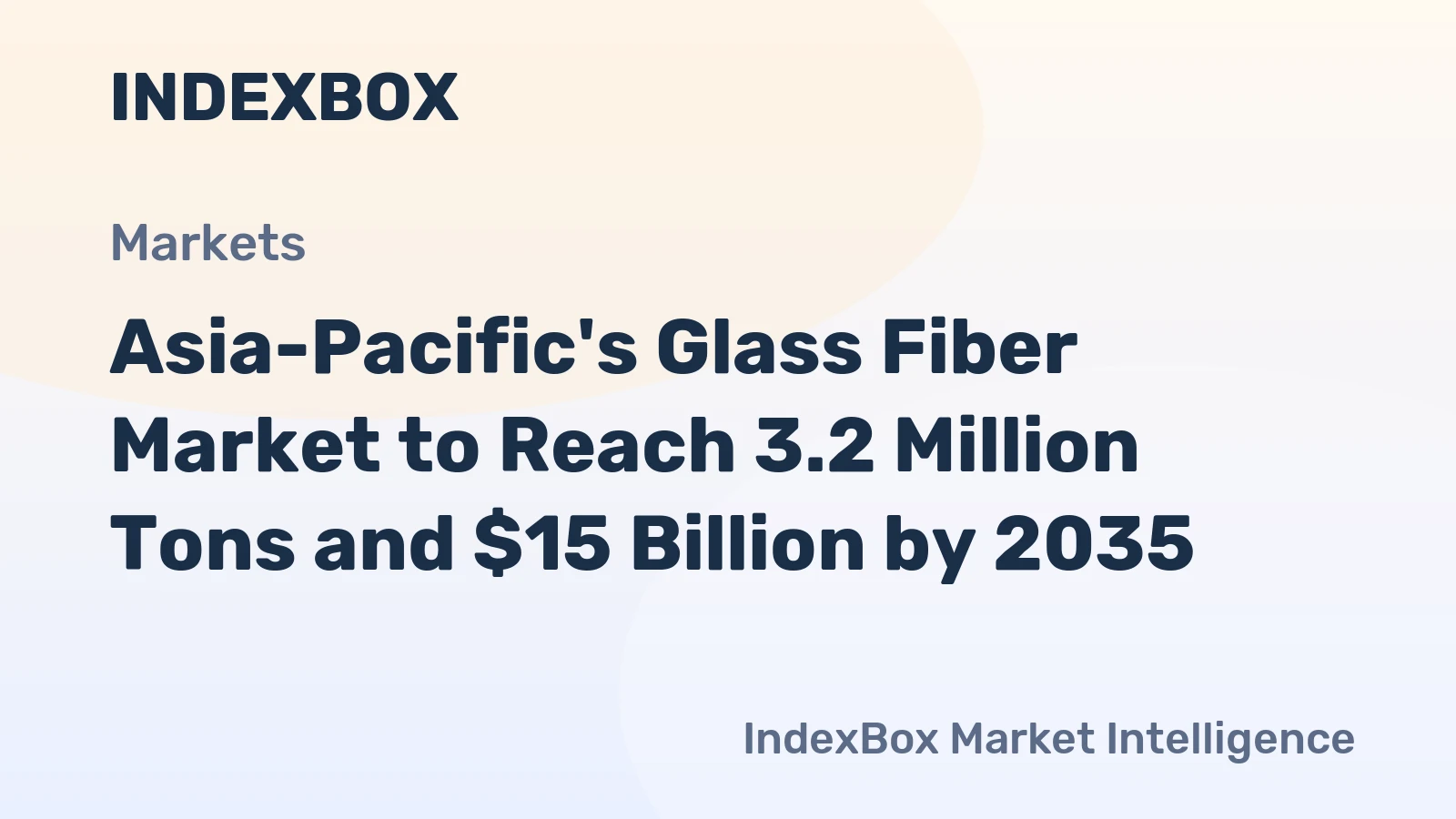 Asia-Pacific's Glass Fiber Market to Reach 3.2 Million Tons and $15 Billion by 2035