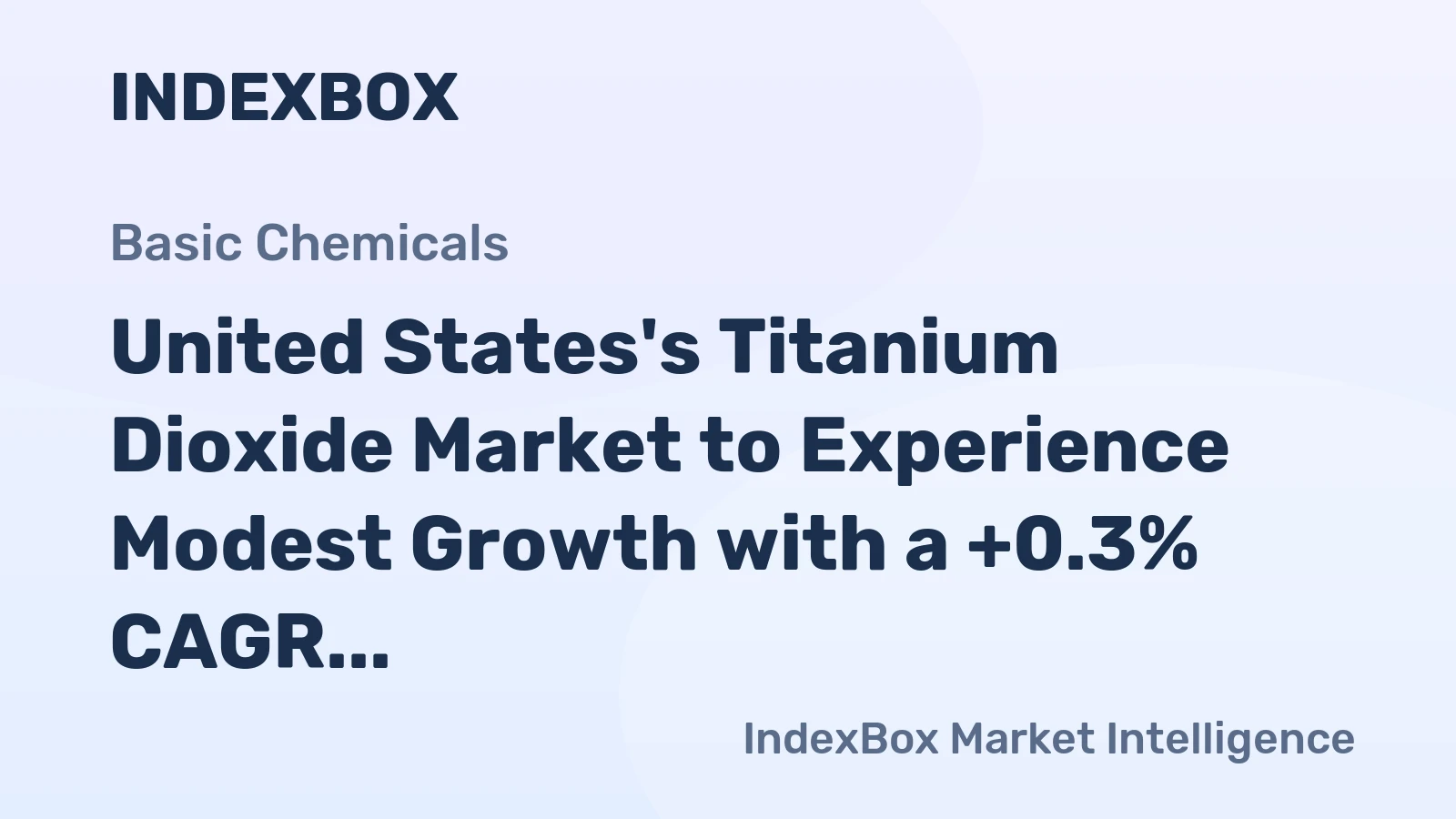 United States's Titanium Dioxide Market to Experience Modest Growth with a +0.3% CAGR