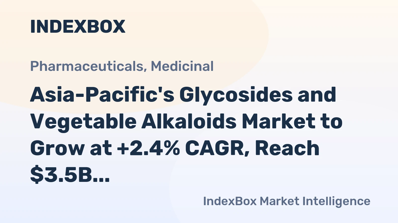 Asia-Pacific's Glycosides and Vegetable Alkaloids Market to Grow at +2.4% CAGR, Reach $3.5B by 2035